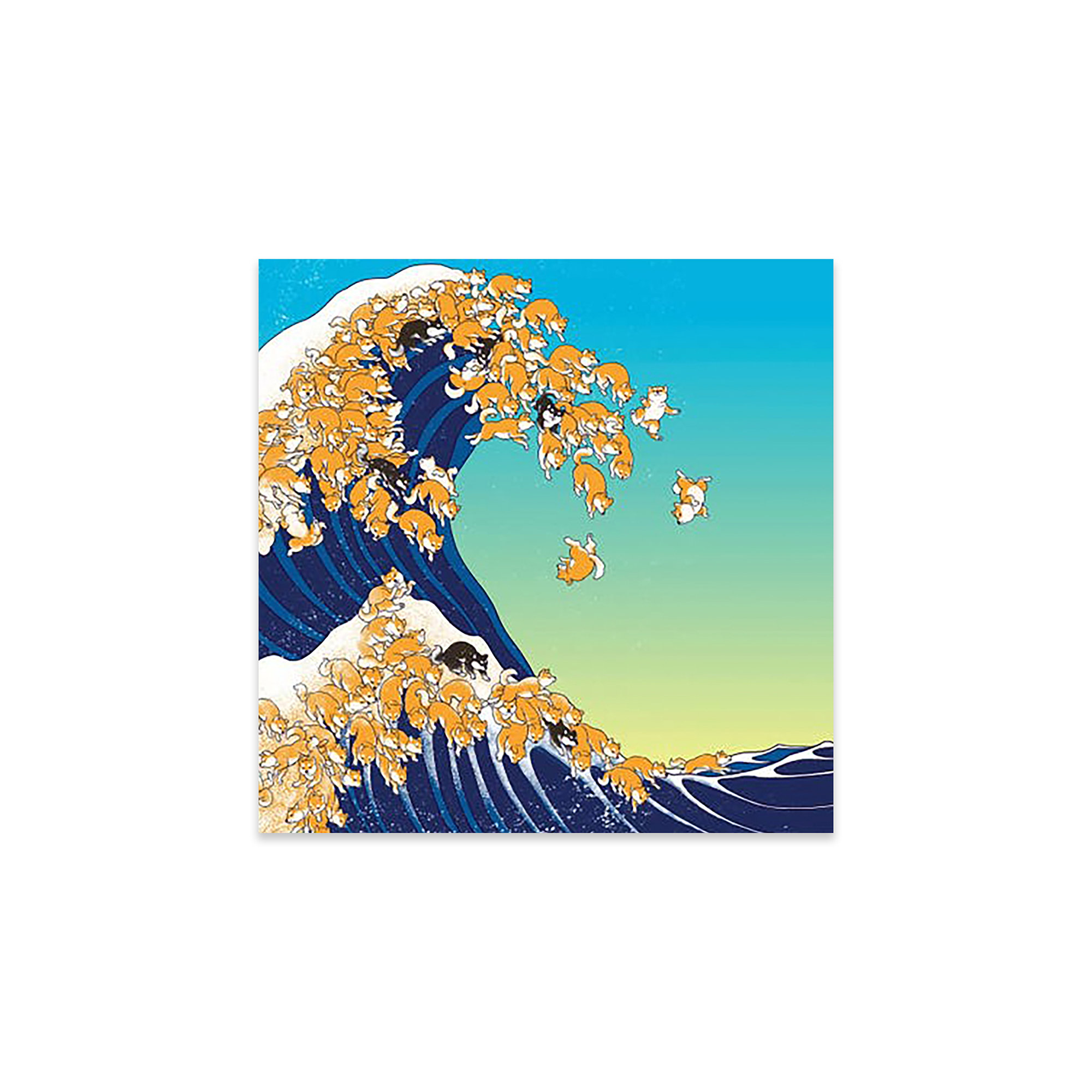 Dovecove Shiba Inu In Great Waves Print On Acrylic Glass | Wayfair