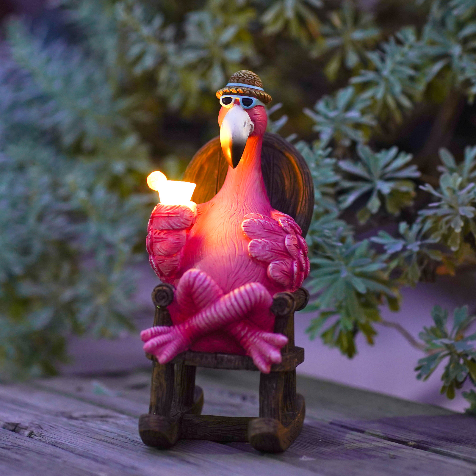 Trinx Solar Flamingo Statue For Outdoor Garden Decor - Suitable For ...