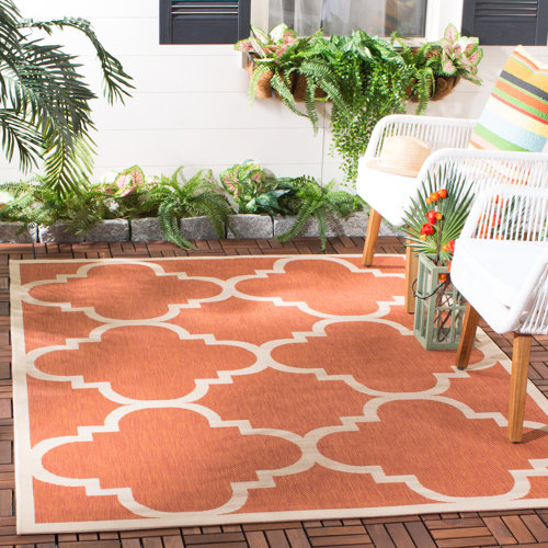 Orange Outdoor Rugs You'll Love | Wayfair
