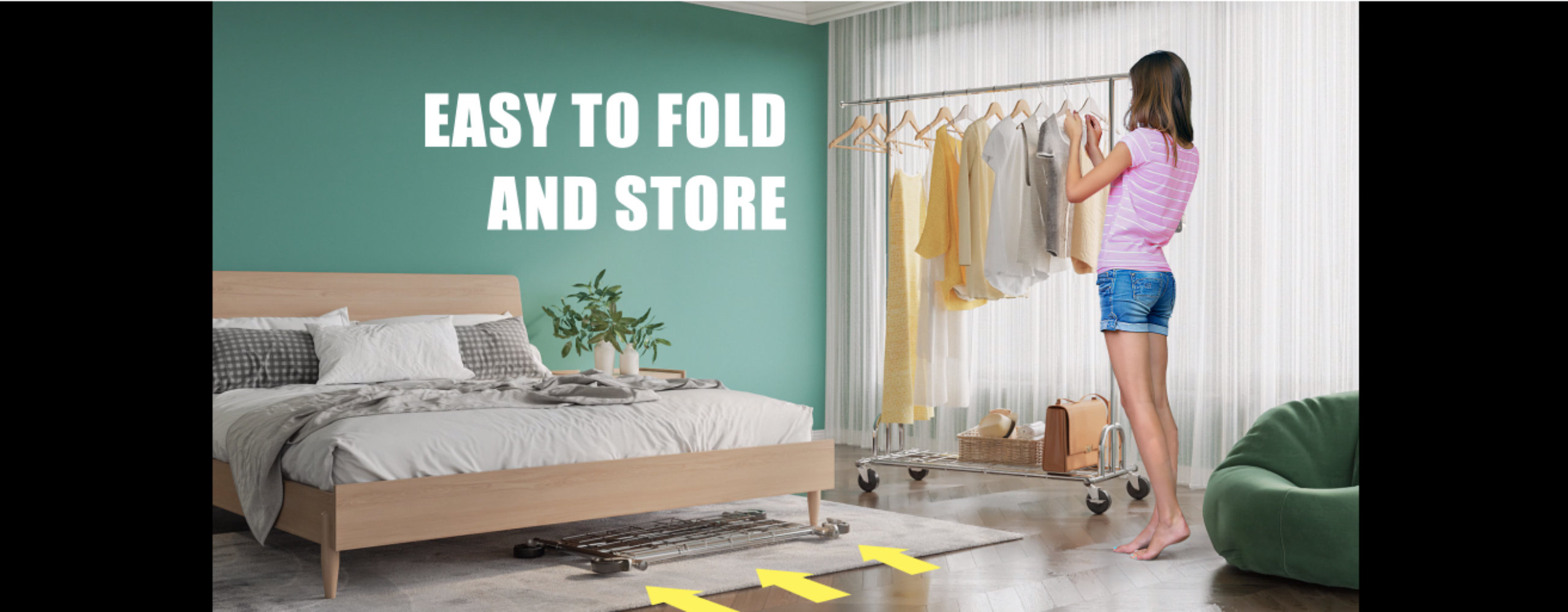 Rebrilliant Mardelle 460 LBS Clothes Hanging Rack Metal Clothes Rack ...