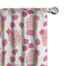East Urban Home Cupcake 4-Panel Curtains, Doodle Style Strawberry Pale ...