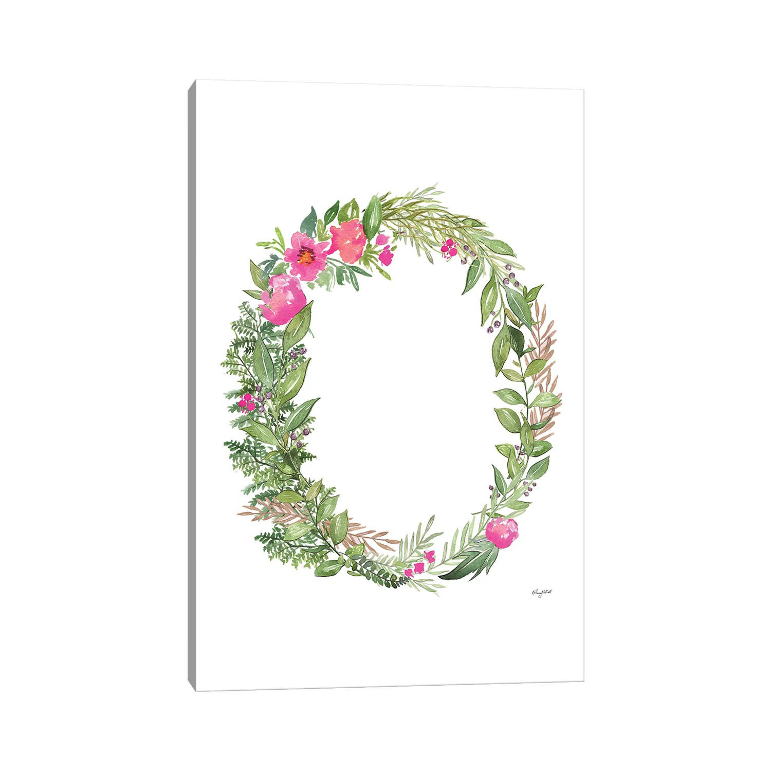 East Urban Home Botanical Letter O by Kelsey Mcnatt - Wrapped Canvas ...