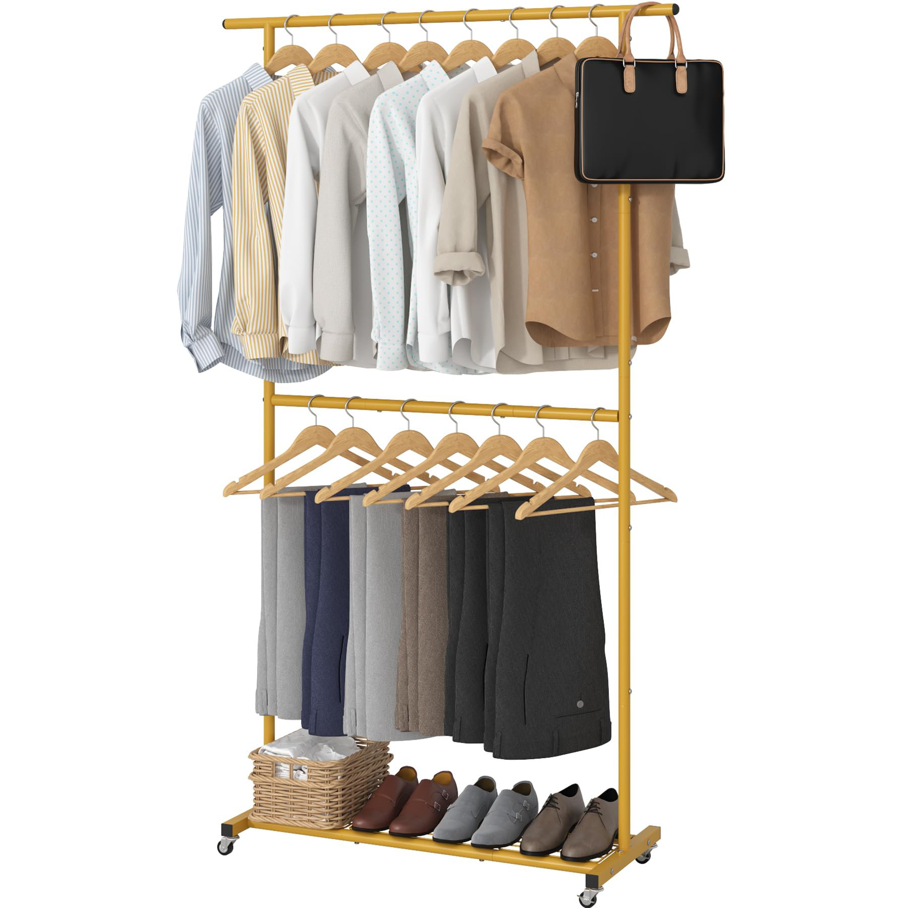 Rebrilliant Margaretjo Metal Rolling Clothes Rack | Wayfair