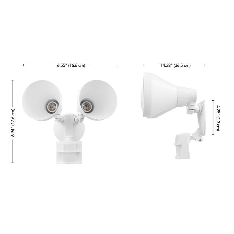 Globe Electric Company Motion 2 - Head Hardwired Outdoor Security Flood ...