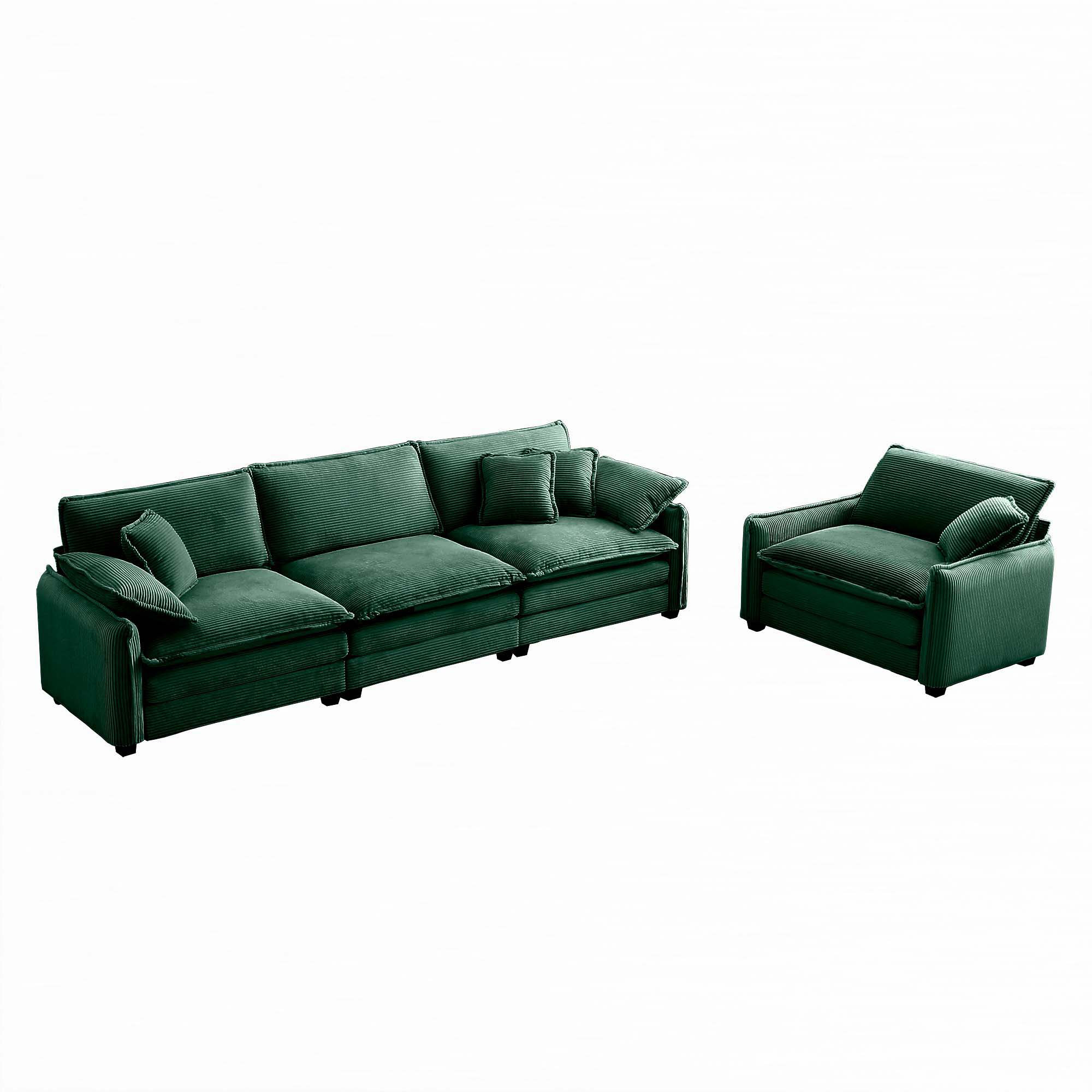 Latitude Run® 2 Pieces Sofa Set,One 3-Seater Sofa And One Single Seat ...