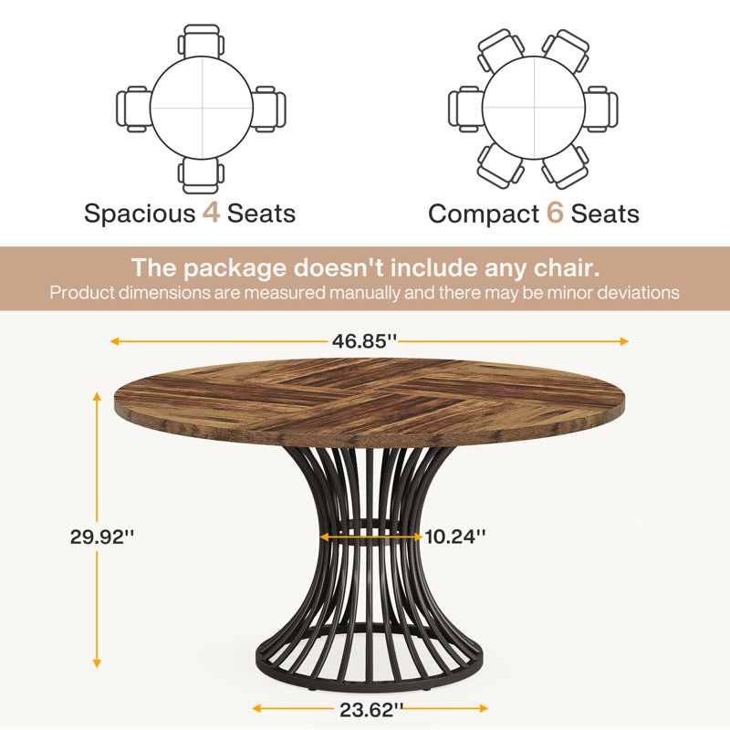 Williston Forge 47 Inch Round Conference Table For 4-6, Conference Room ...