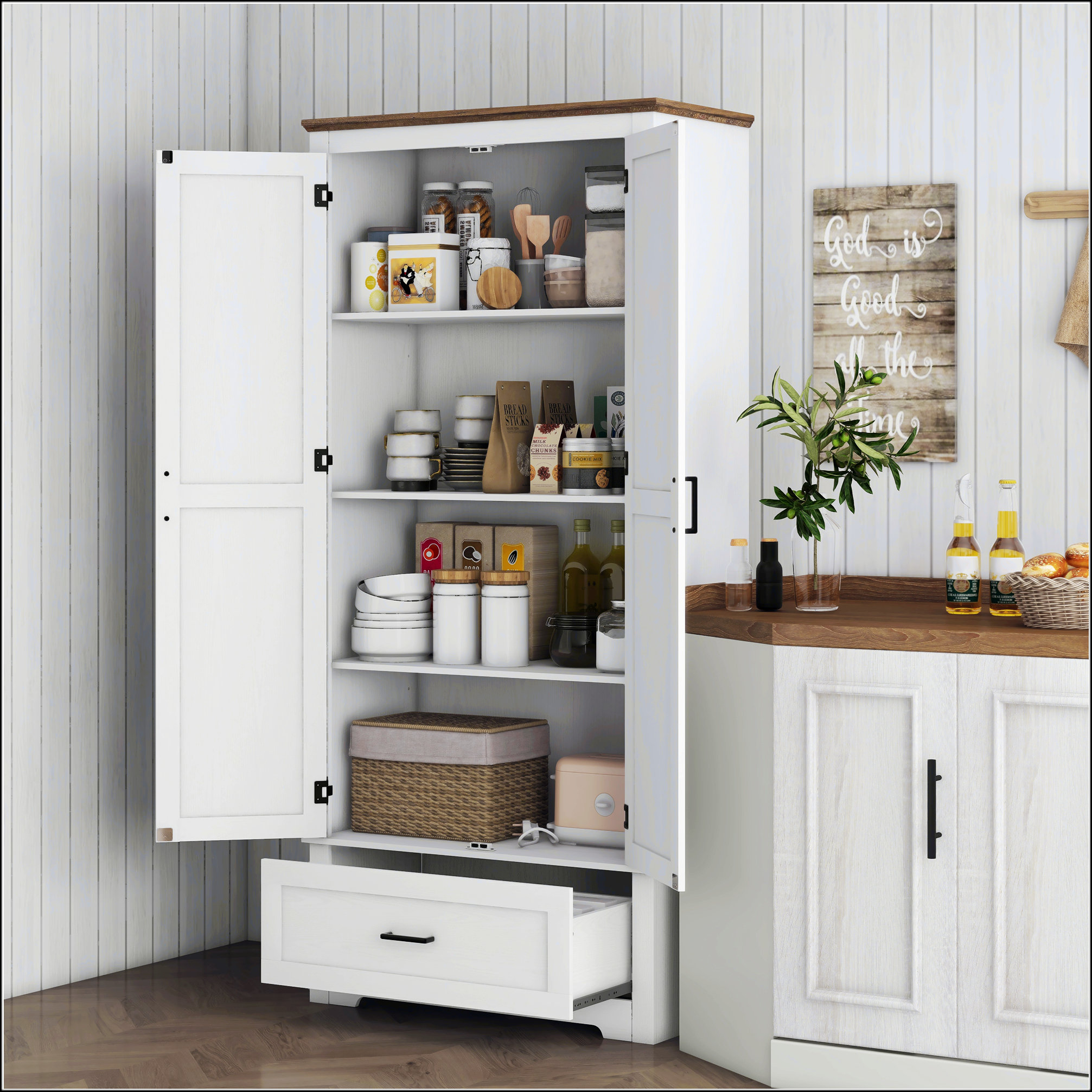 Ophelia & Co. 69" Tall Kitchen Pantry Storage Cabinet | Wayfair