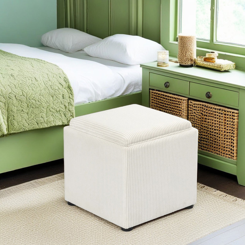 Ebern Designs 16-Inch Square Storage Ottoman | Wayfair