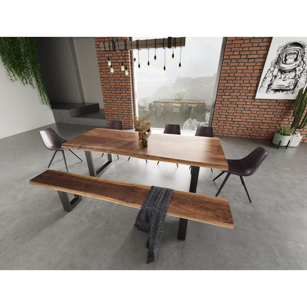 Union Rustic Lemay Iron Trestle Dining Table & Reviews | Wayfair