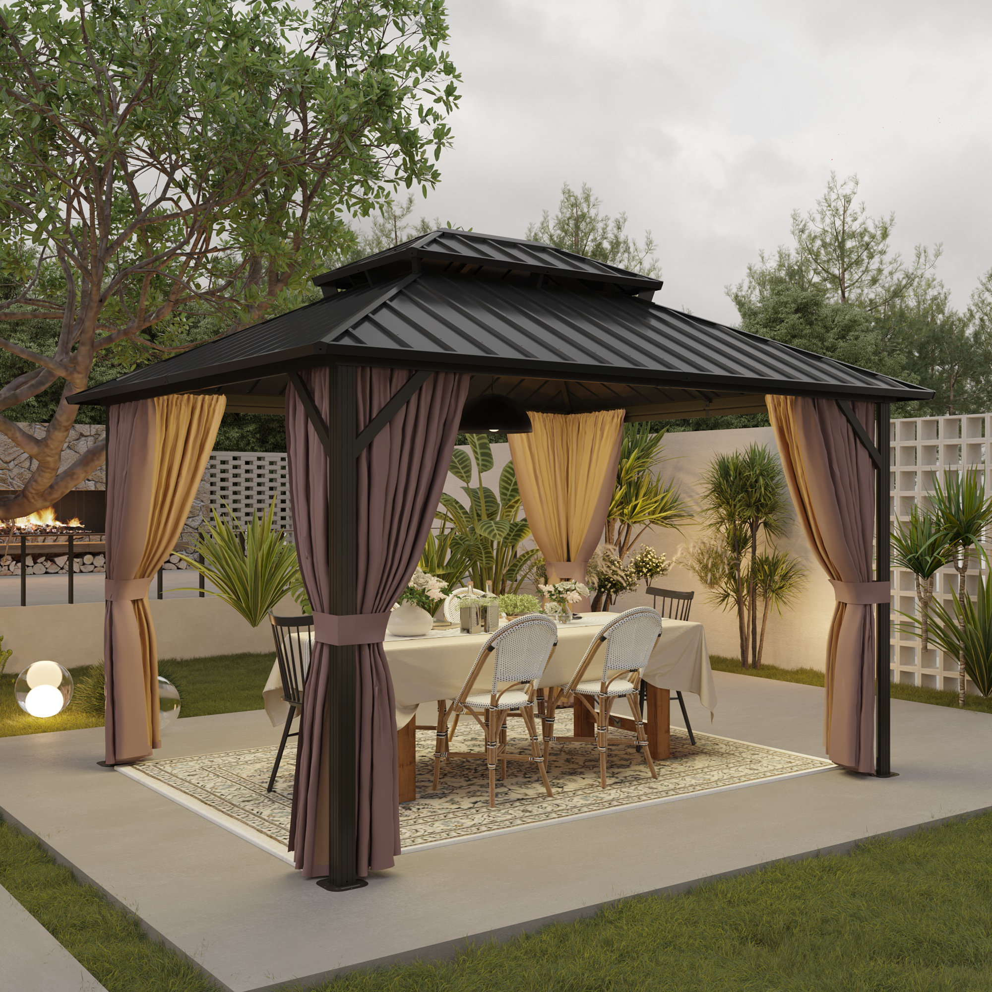 COOS BAY 12 Ft. W x 10 Ft. D Steel Patio Gazebo | Wayfair