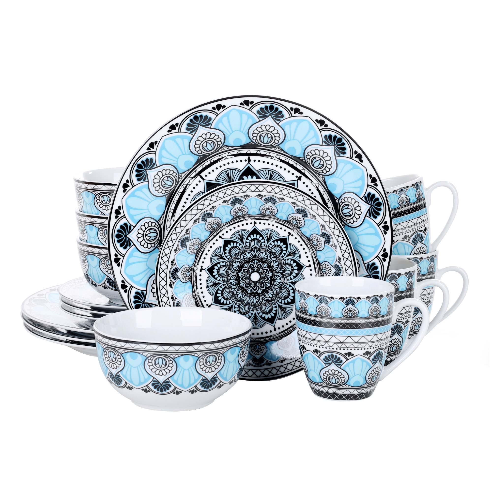 MALACASA Audrie 16-Piece Porcelain Combination Set,Service For 4 | Wayfair
