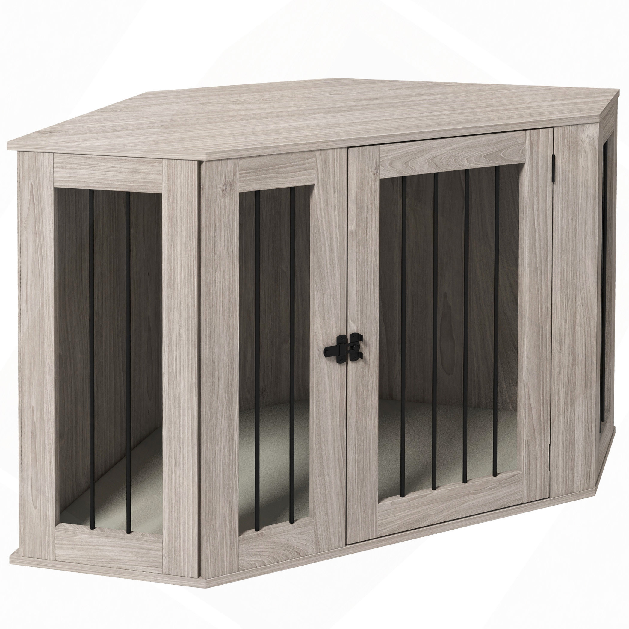 17 Stories Corner Dog Crate Furniture, End Table Dog Kennel Furniture ...