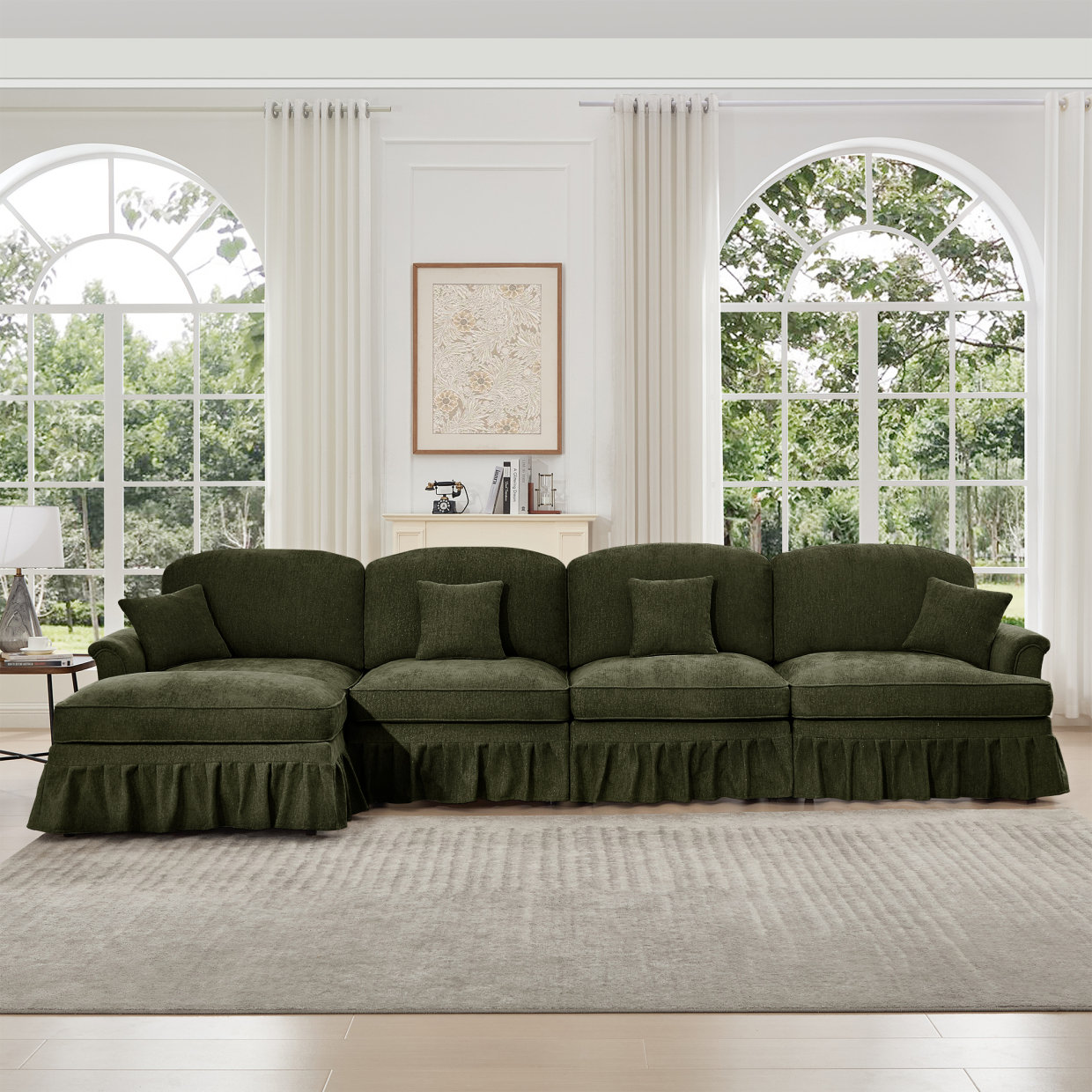 August Grove® Classic Three Seater Modular L Shaped Sectional Couch ...