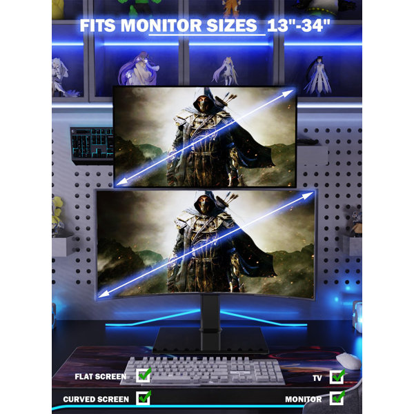 Inbox Zero Dual Monitor Stand - Vertical Stack Screen Free-Standing ...