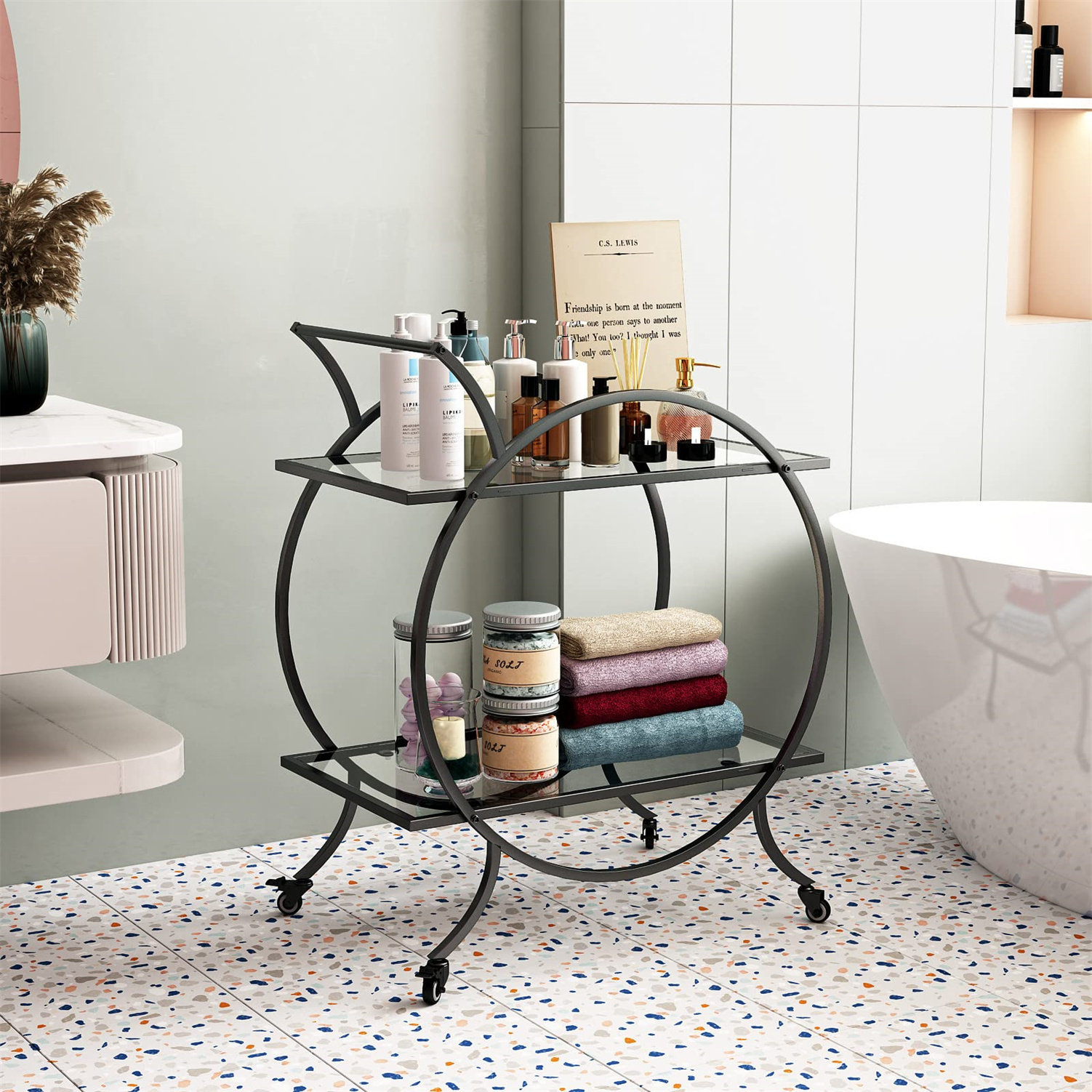 House of Hampton® Joyan Metal Bar Cart | Wayfair