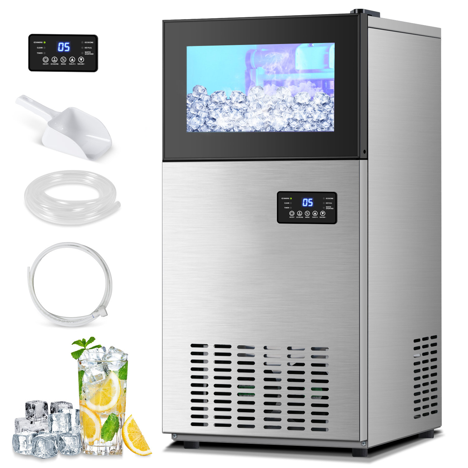 TAZPI 130 Lb. Daily Production Stainless Steel Under Counter ...