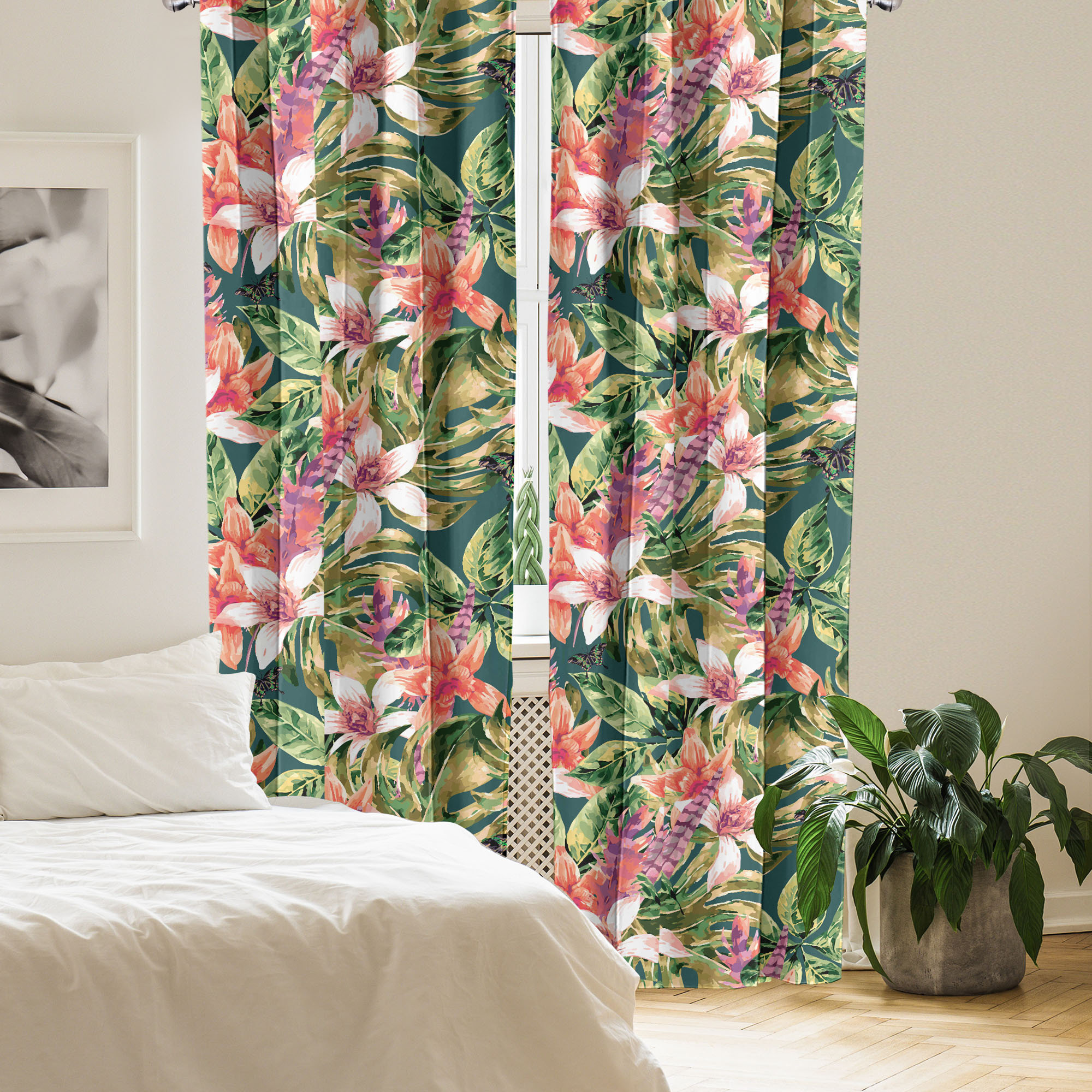 East Urban Home Steinfort East Urban Home Tropical Curtains Exotics ...