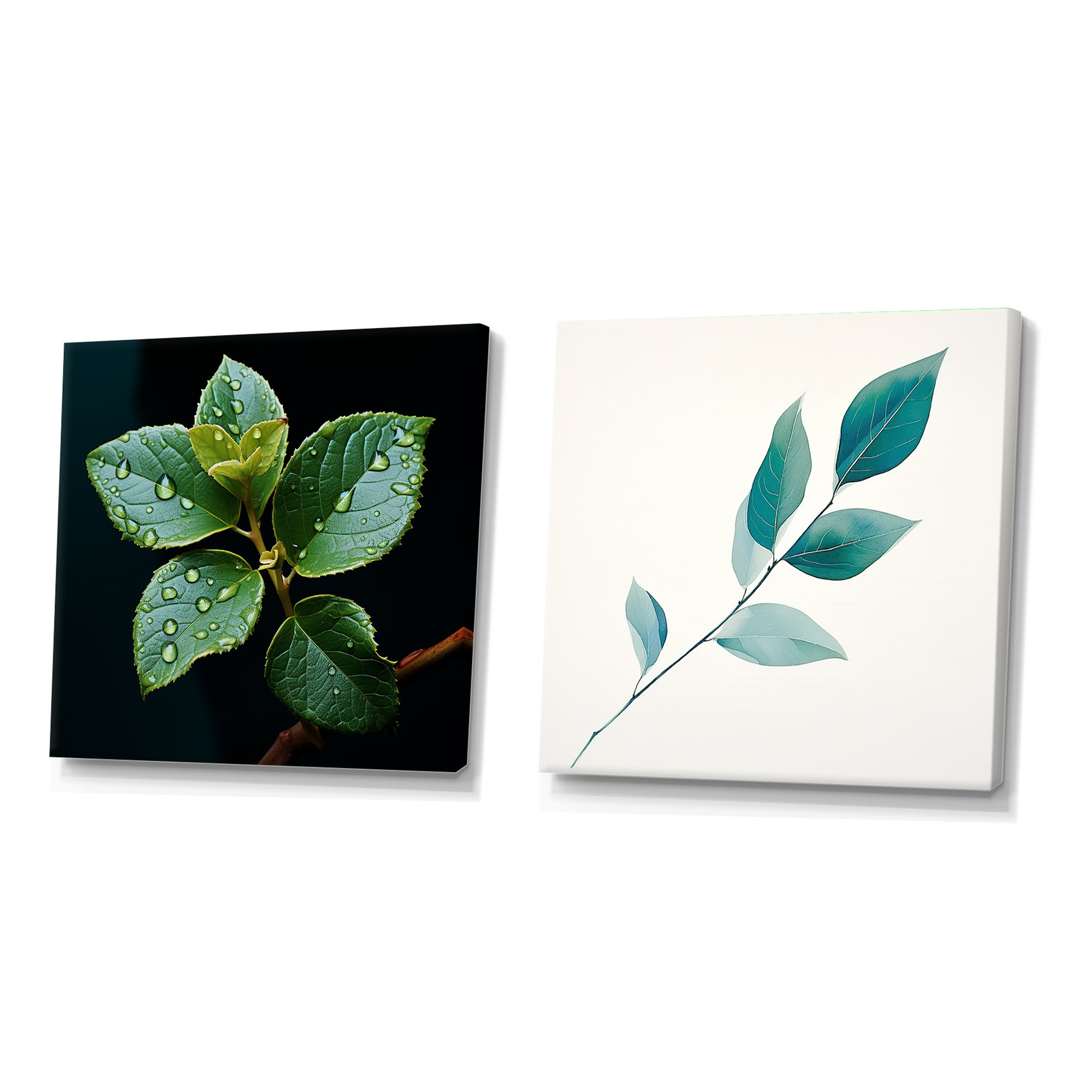 Lark Manor™ Teal Tranquility Leaf Expression - Leaves Square Collage ...