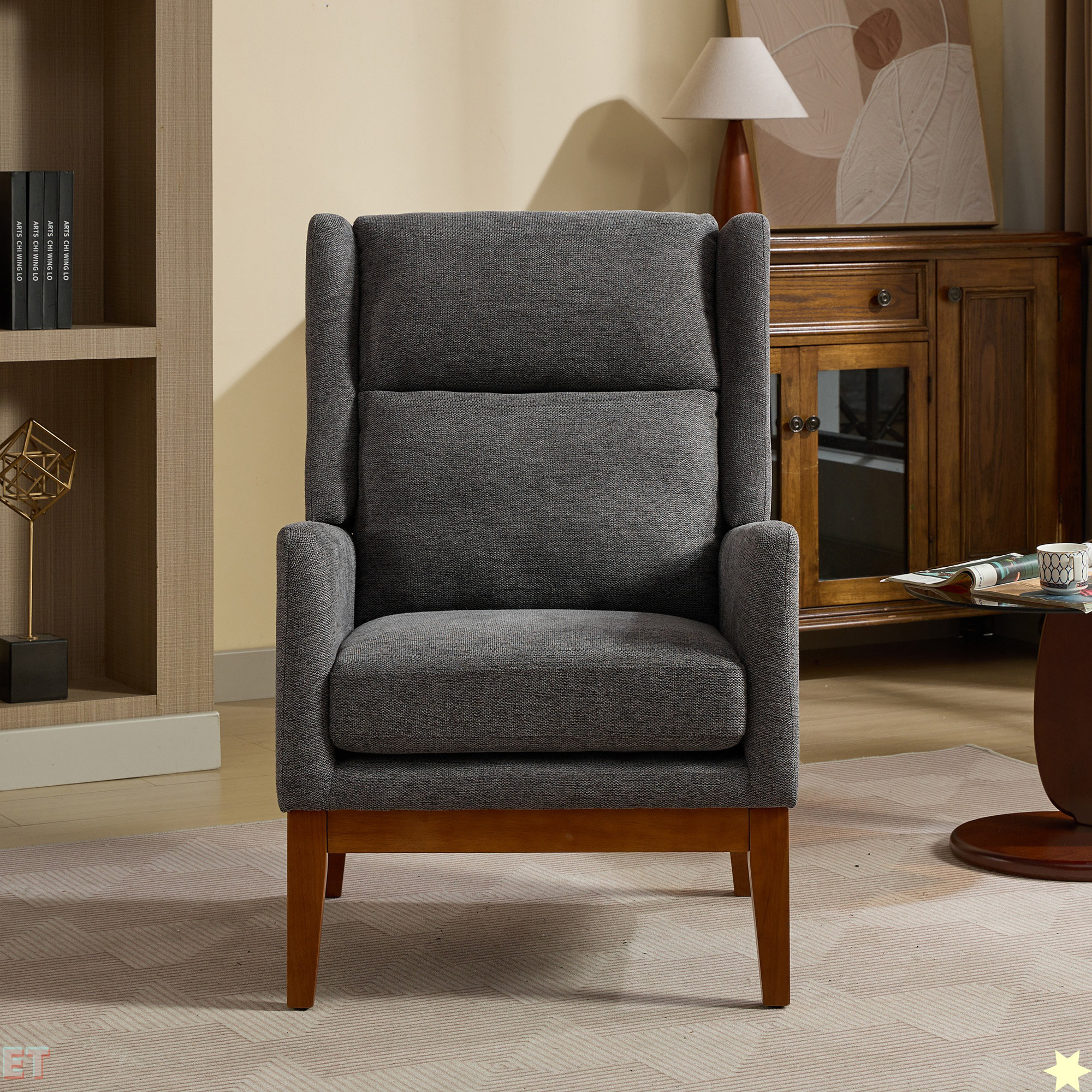 Winston Porter 26.18" Wide Modern Accent Chair,Polyester Blend High ...