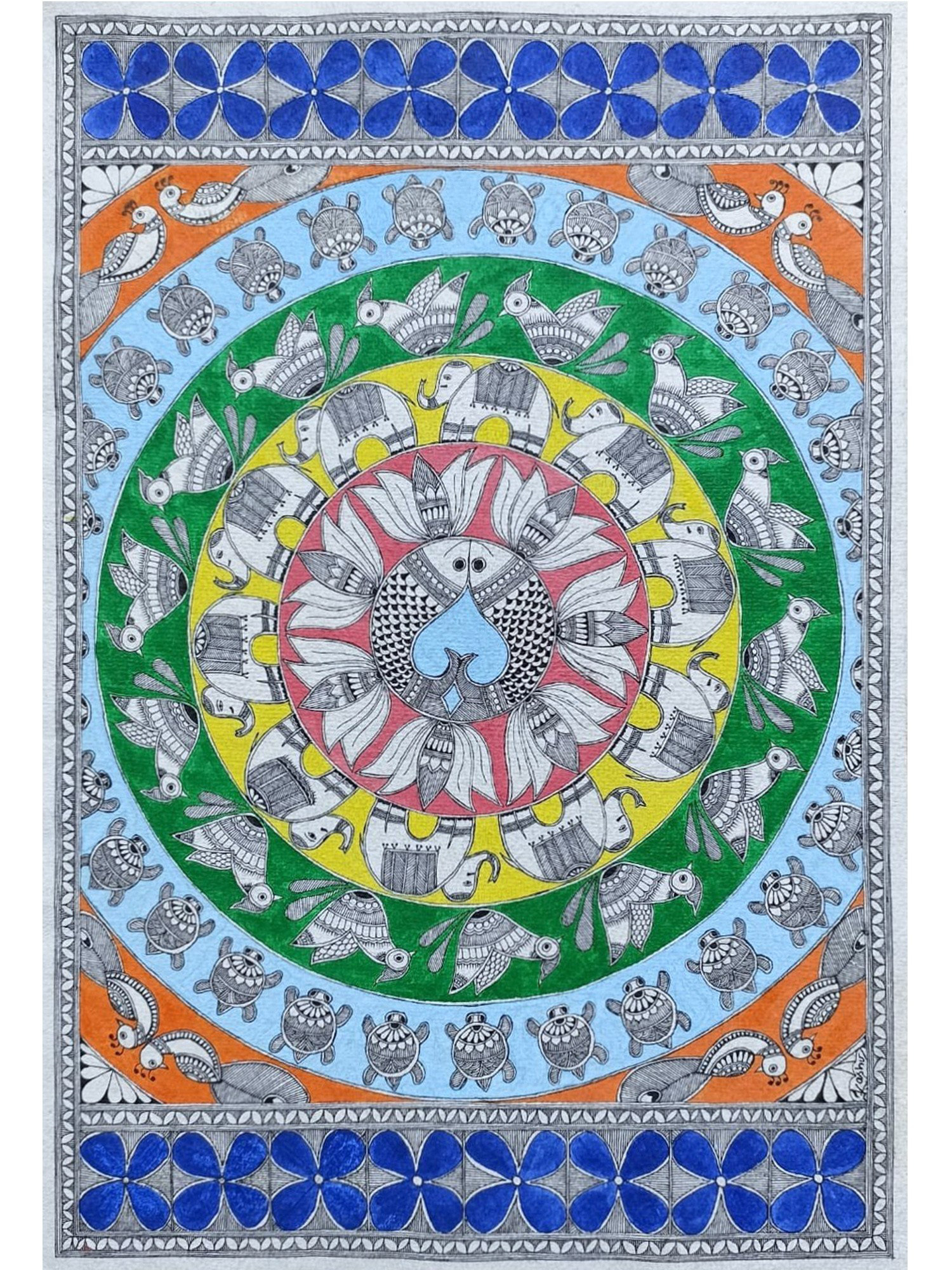 Exotic India The Nature - Godna Art | Acrylic On Paper | By Abhilasha ...