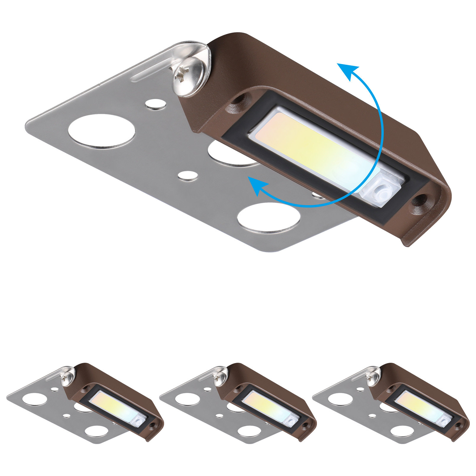 LEDVANS Brown Integrated LED Metal Step Light | Wayfair