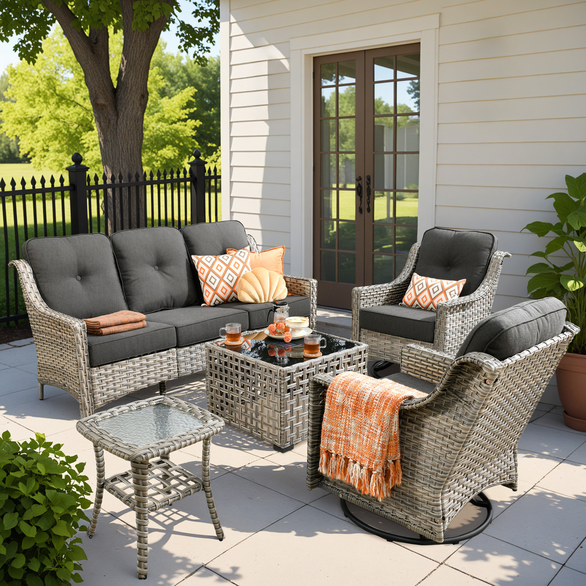 Red Barrel Studio® Daliya 5 - Person Outdoor Seating Group with ...