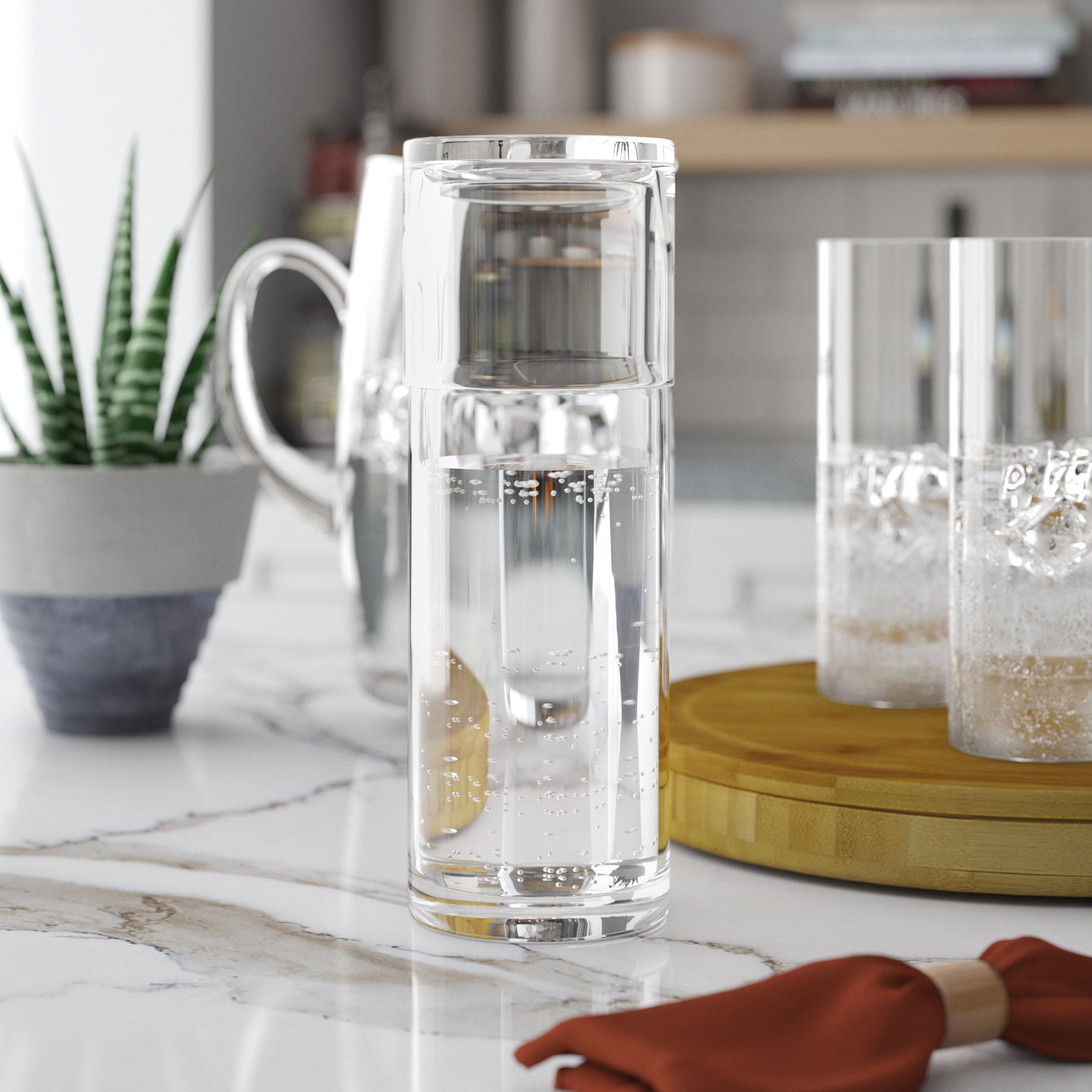 Ebern Designs Anani 2 Piece Water Bottle and Glass Set & Reviews | Wayfair