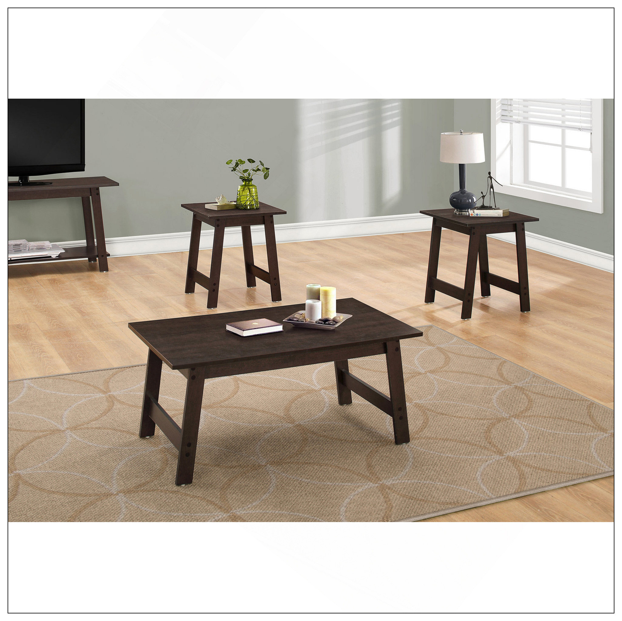 Latitude Run® Charming Three-Piece Table Set For Living Room, Enhancing ...
