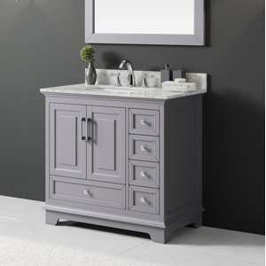 Rosecliff Heights Orin Bathroom Vanity with Carrara Marble Top | Wayfair