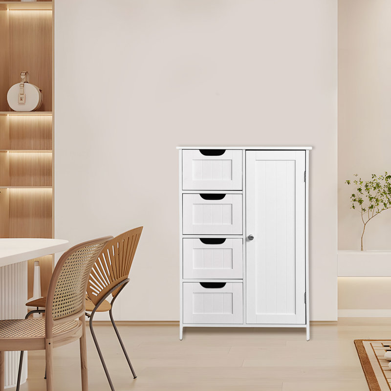 FRALIMK Freestanding Storage Cabinet, Floor Cabinet with 4 Drawers and ...