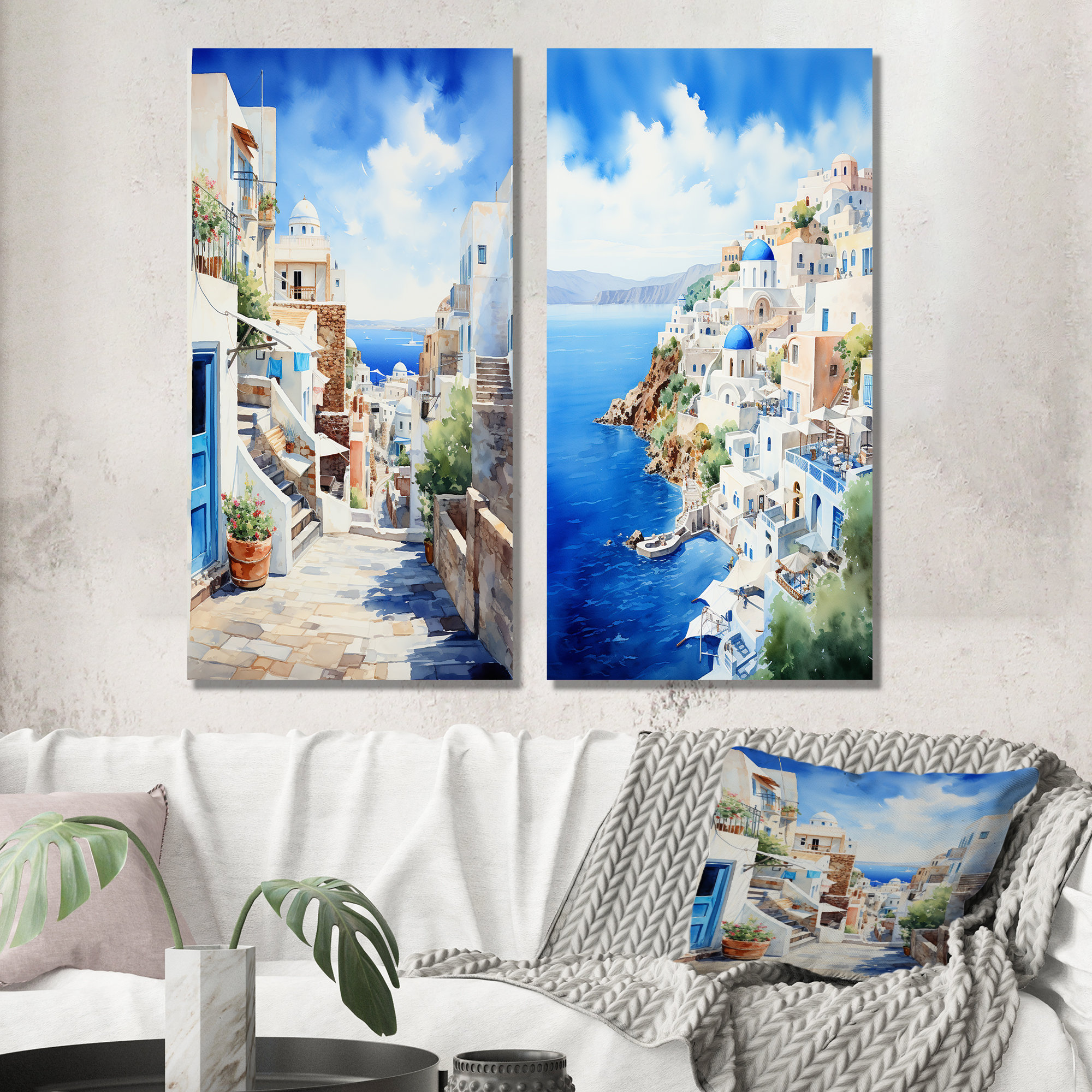 Dovecove Greek Isles Santorini Village Dreams I - Greece Landscape ...