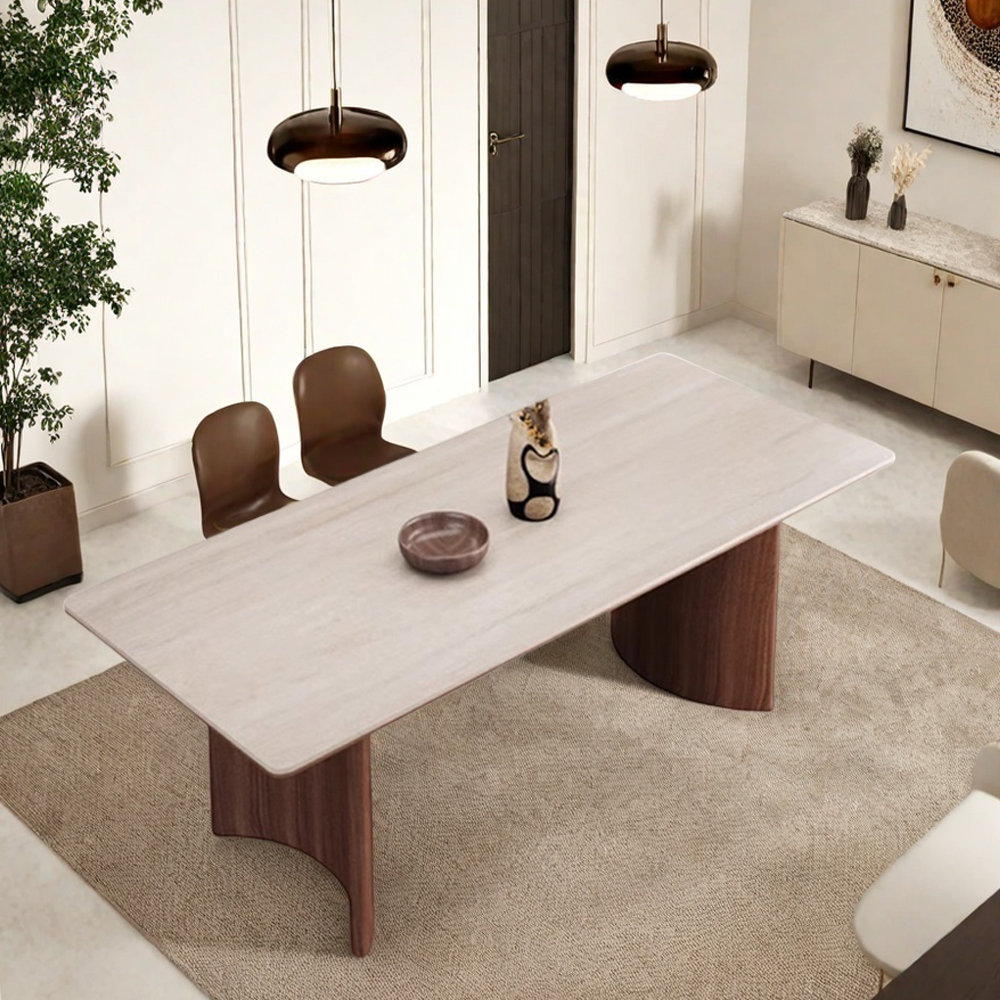 RESROS Vintage Simple style Rock Slab Dining Table - Wayfair Canada