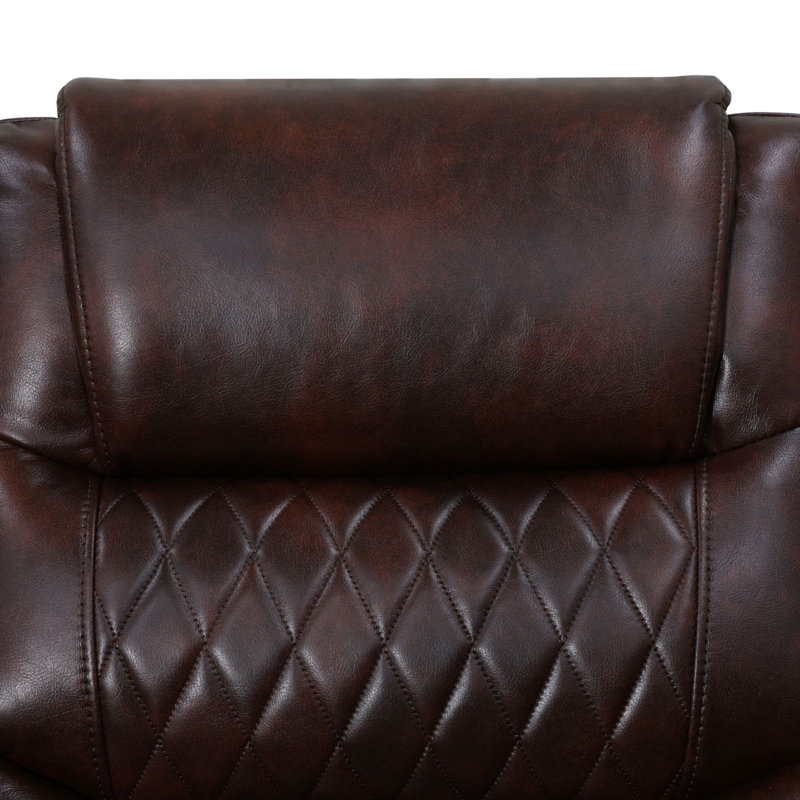 Wrought Studio™ Maggen Breathing Leather 3-Piece Living Room Recliner ...