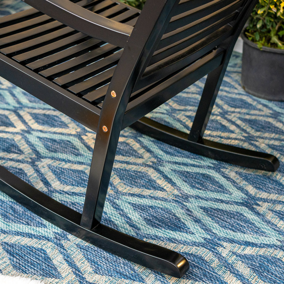Lark Manor™ Alekper Outdoor Rocking Solid Wood Chair & Reviews | Wayfair