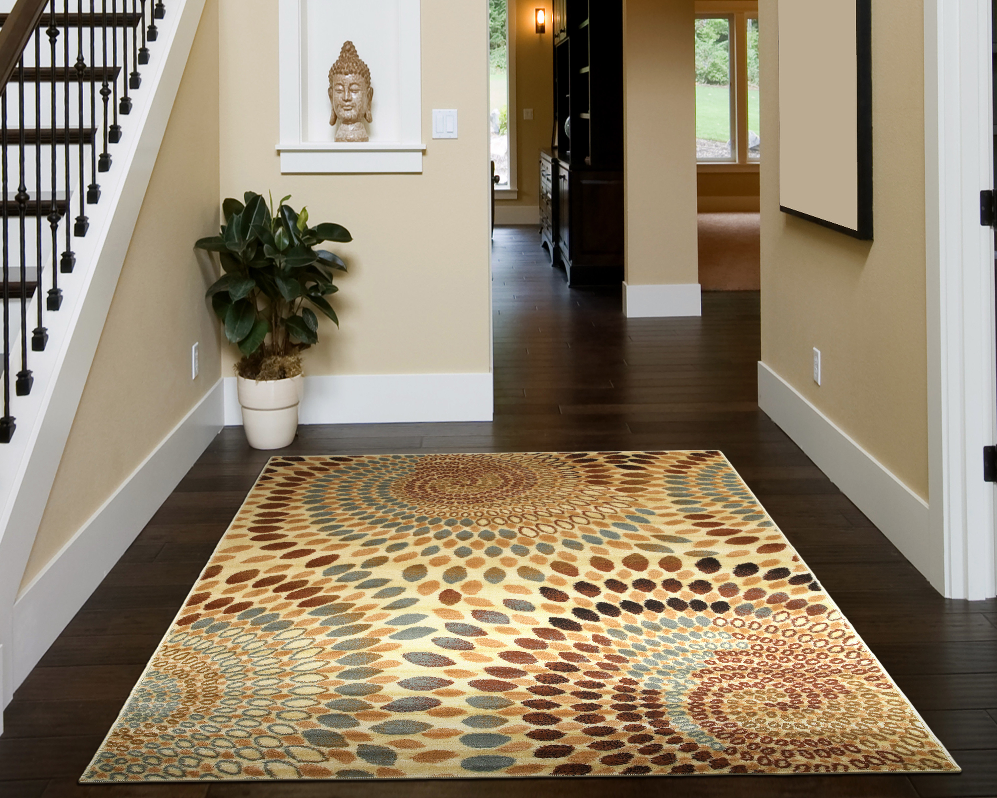 Ebern Designs Willey Geometric Beige/Brown Area Rug & Reviews | Wayfair