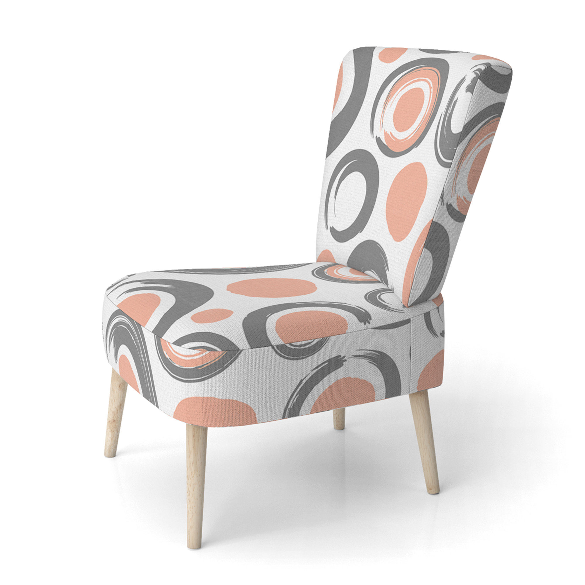 Latitude Run® Silver And Pink Circle Pattern - Upholstered Patterned ...