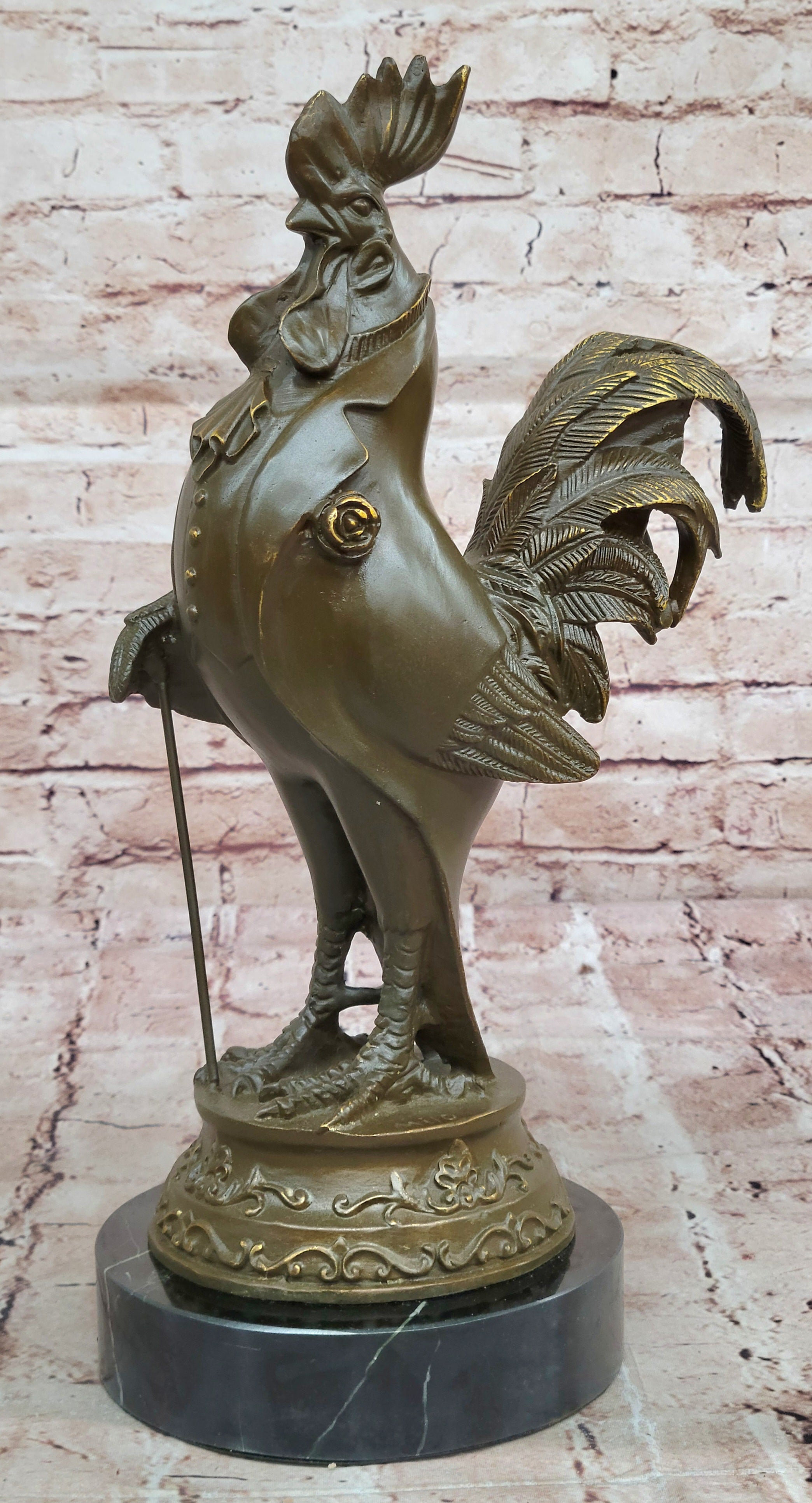 Bloomsbury Market Dapper Rooster Gentleman Bronze Statue – Victorian ...