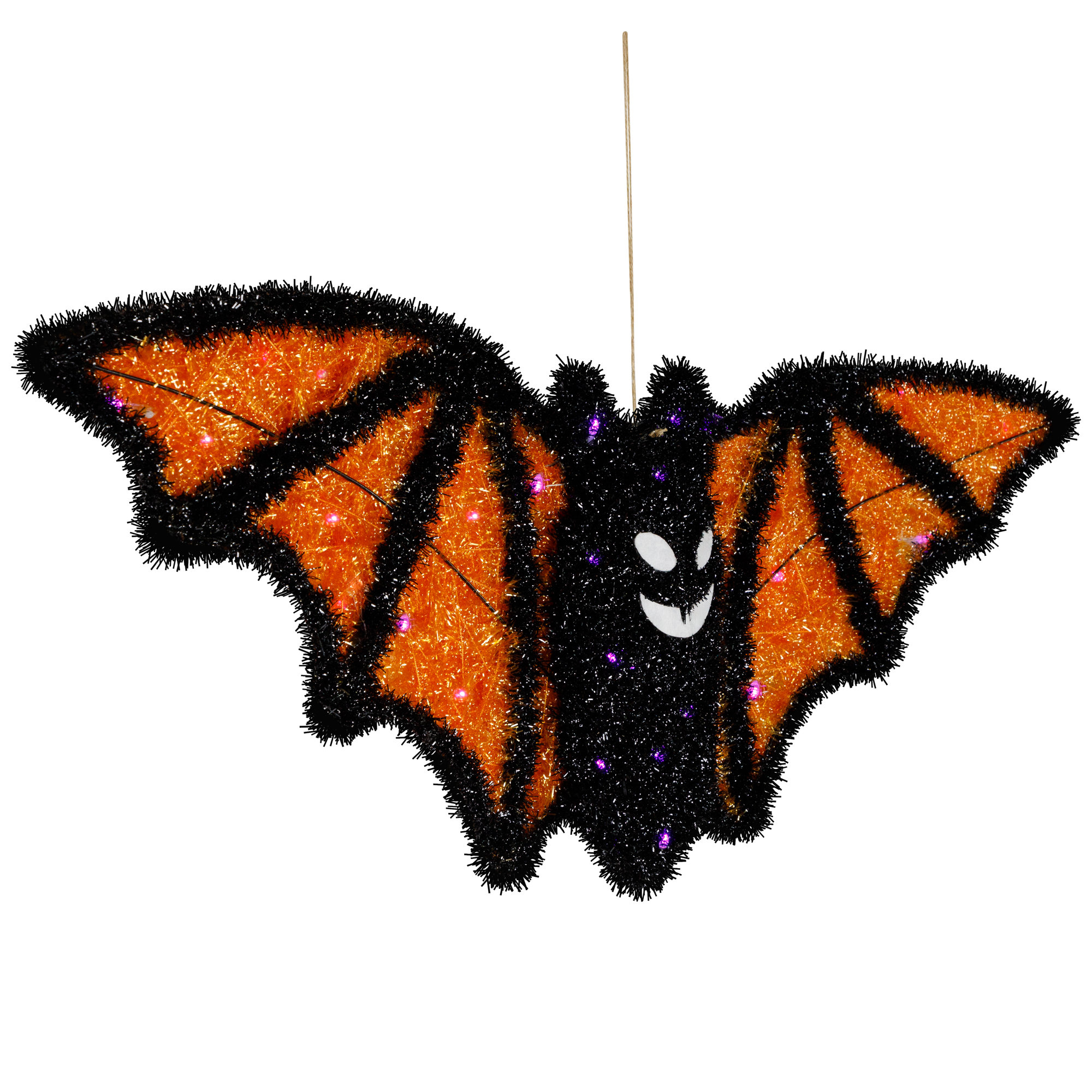 Northlight Seasonal Lighted Bat Halloween Decoration - 25" - Black And ...