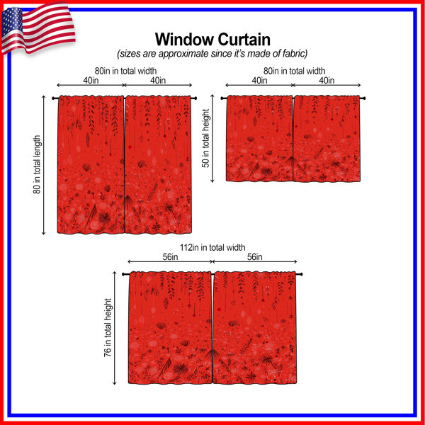 East Urban Home Floral Pattern Window Curtains Floral Sheer & Room ...