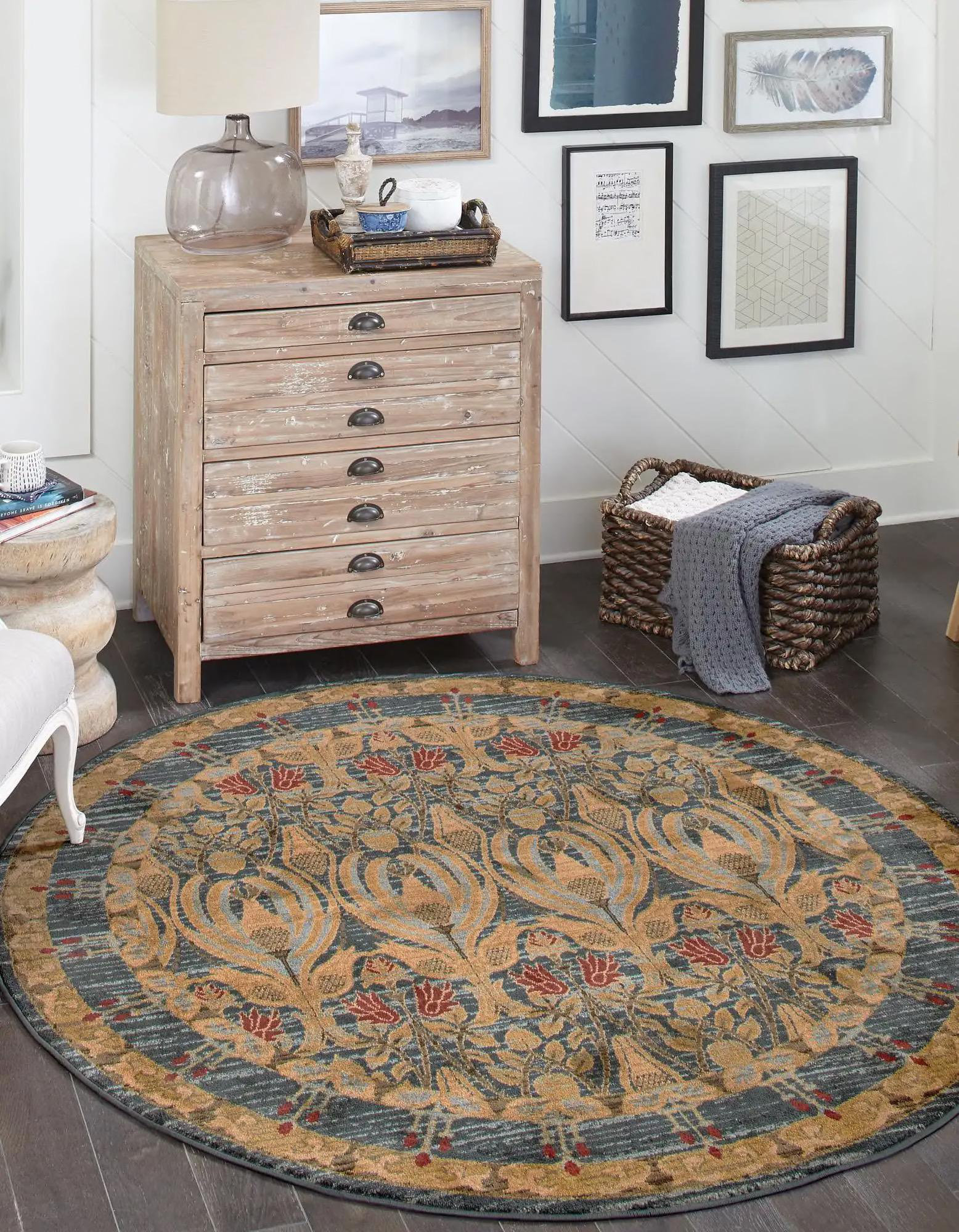 Unique Loom Contemporary Stirling Area Rug Denim Color | Wayfair