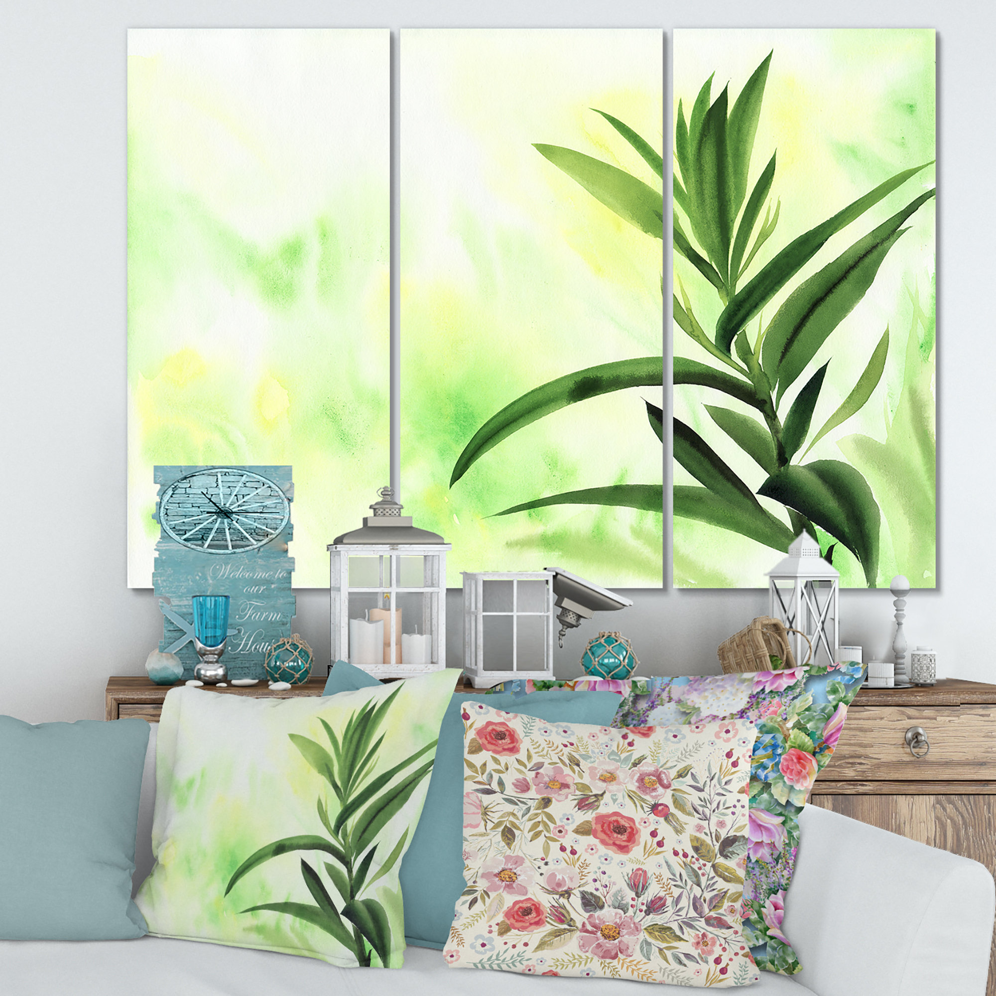 East Urban Home Palm Bamboo Detail I - 3 Piece Print | Wayfair
