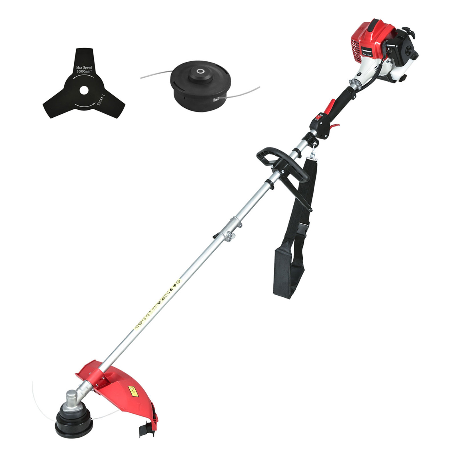 PowerSmart 25.4cc Gas Weed Wacker, 3-in-1 String Trimmer & Edger, 16 ...
