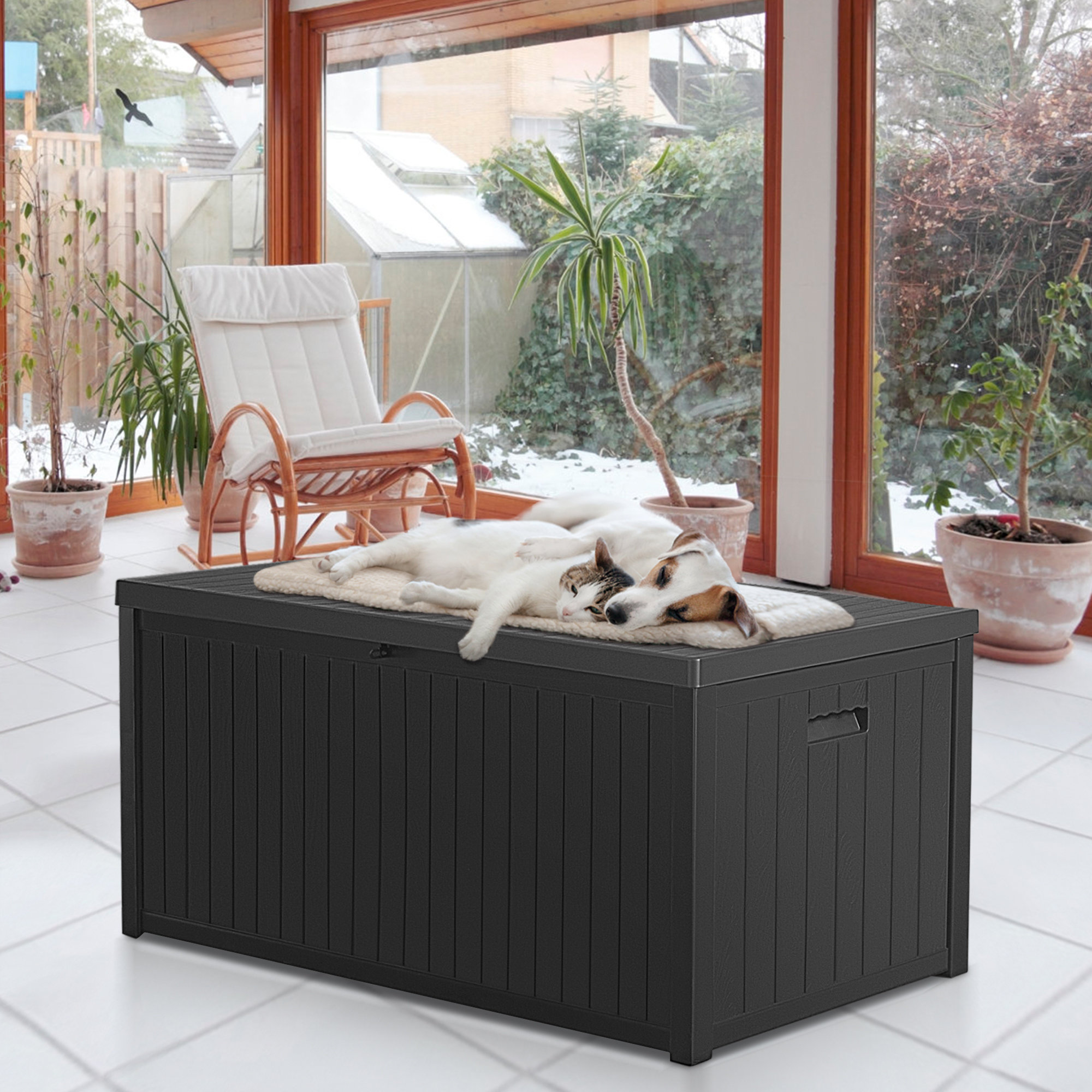 Hokku Designs Waterproof 120 Gallon Large Outdoor Indoor Patio Storage ...