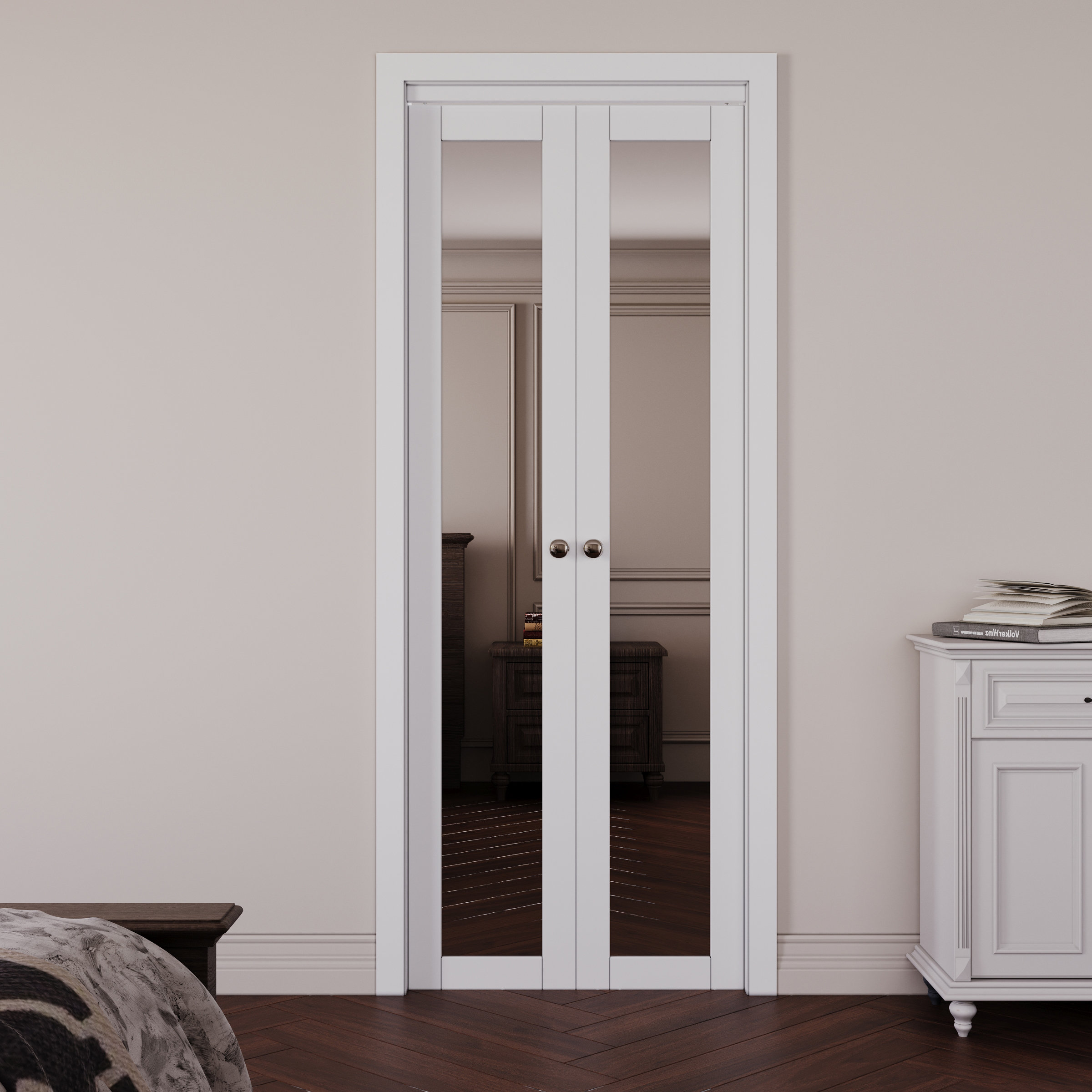 French Doors Interior ARK DESIGN 30 In. X 80 In. Mirrored Glass Solid ...