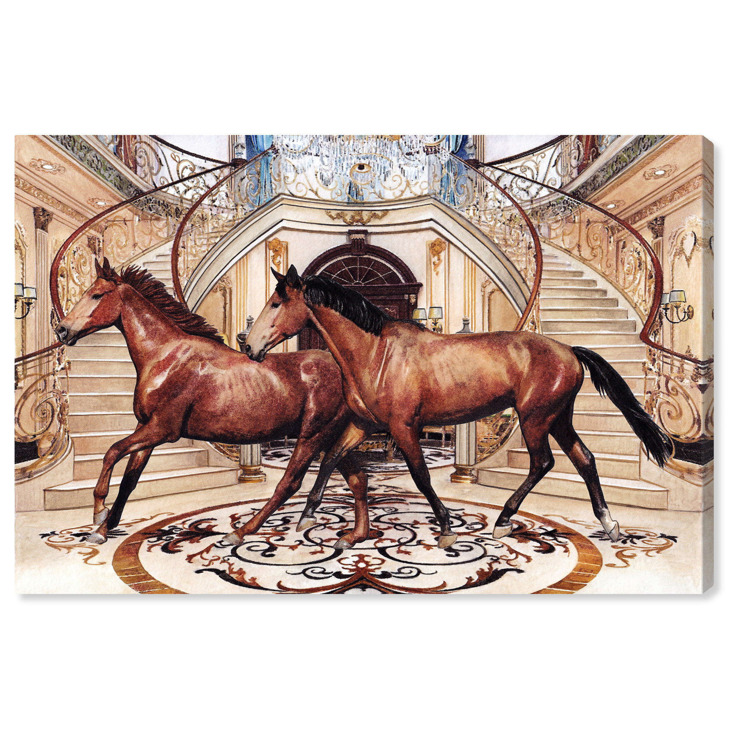Oliver Gal Luxurious Equine Room - Graphic Art on Canvas | Wayfair