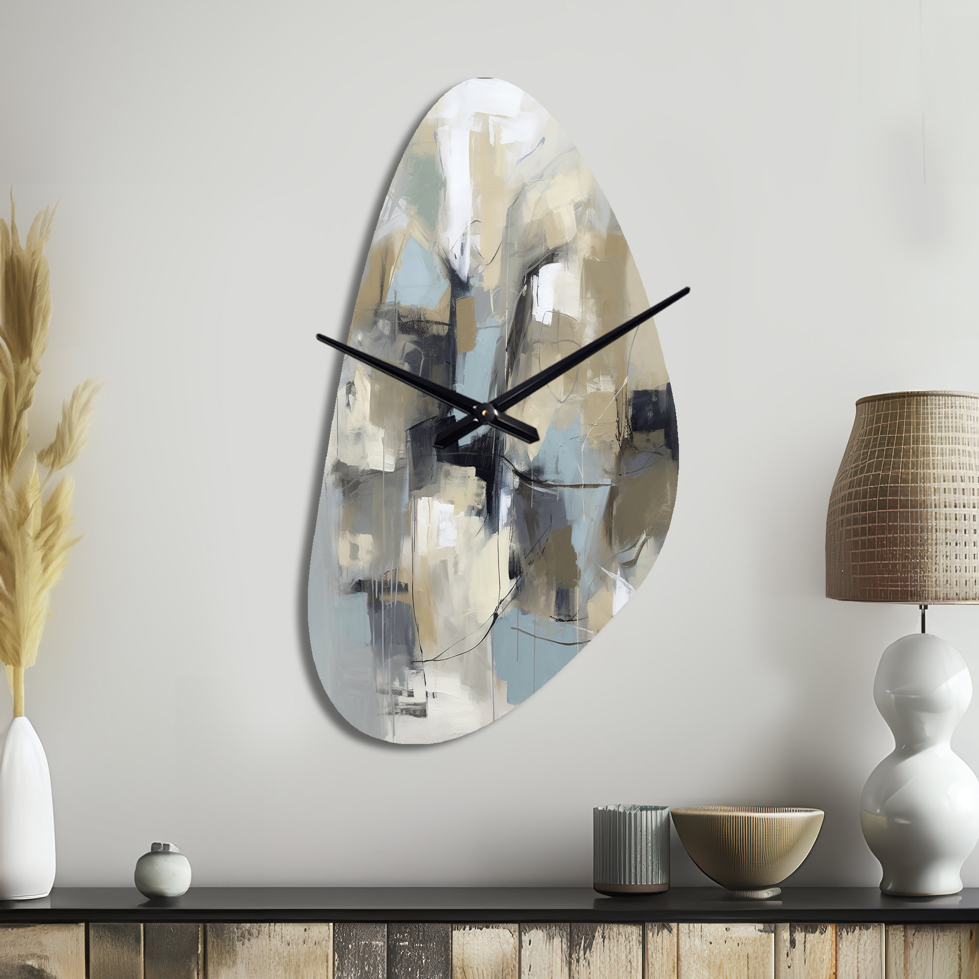 Design Art Beige And Grey Unbounded Creativity I - Fall Shape Beige ...