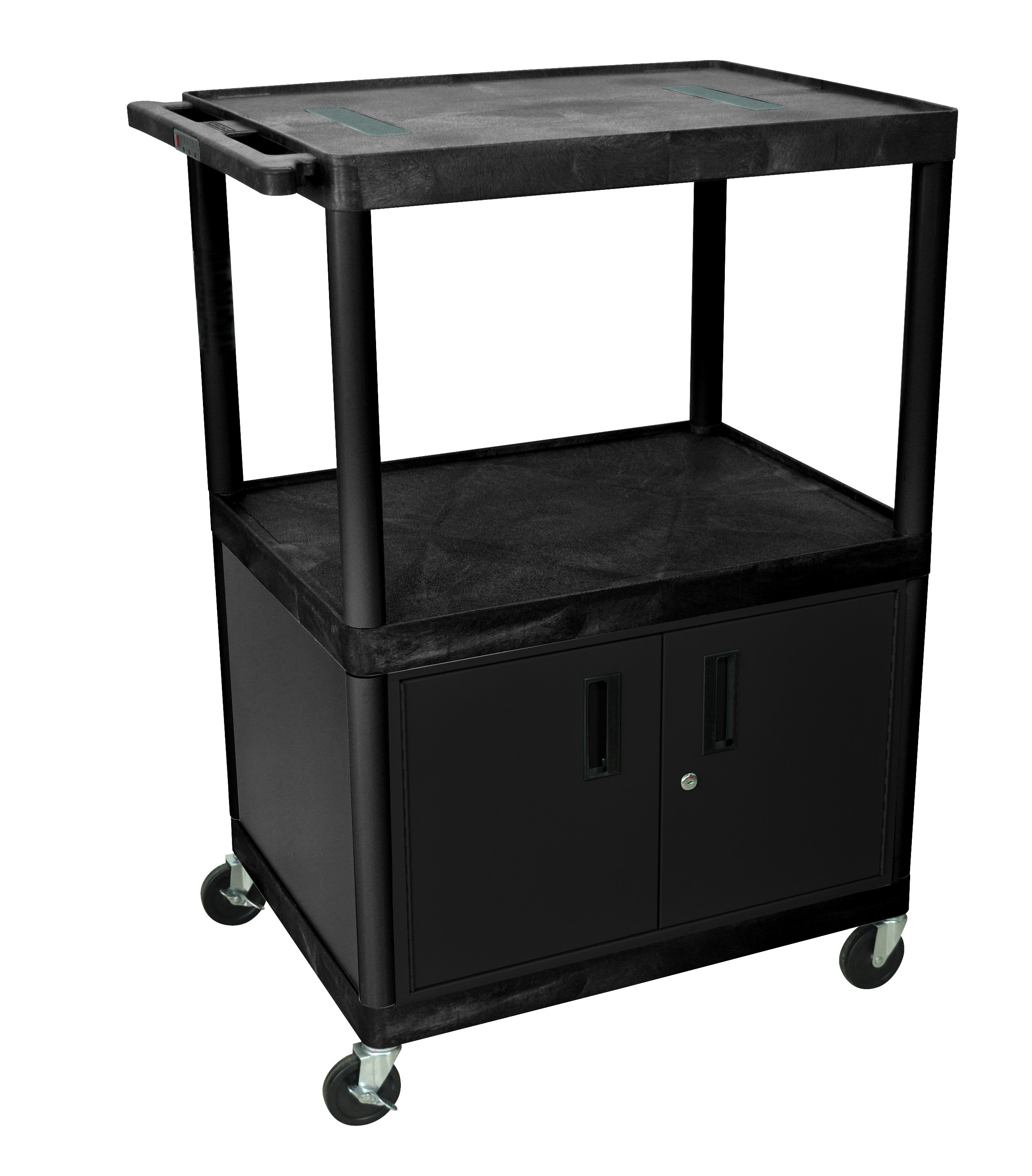 Luxor Tuffy Open Shelf Endura Video AV Cart with Locking Cabinet ...