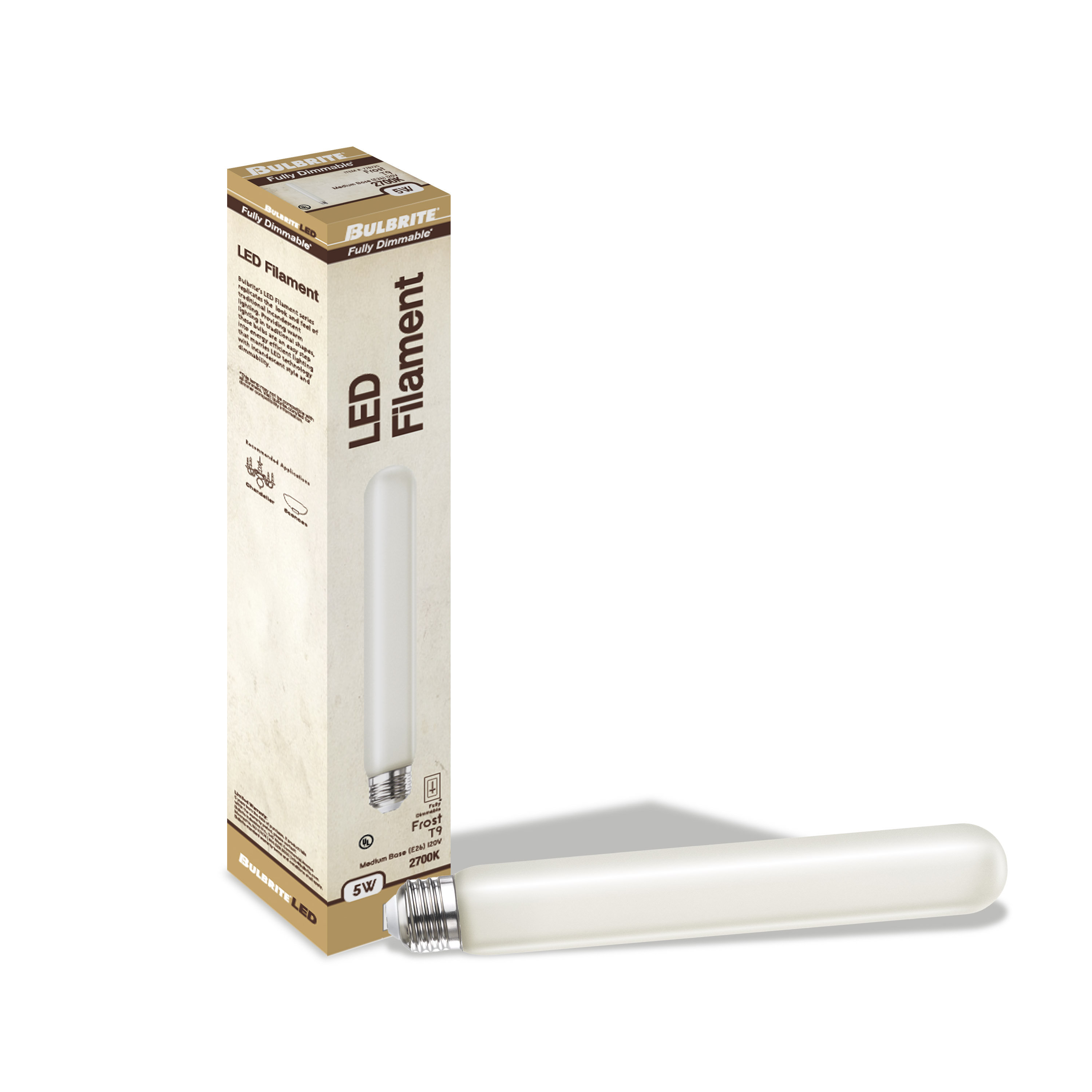 Bulbrite Industries 5 Watt (40 Watt Equivalent), T9 LED, Dimmable Light ...