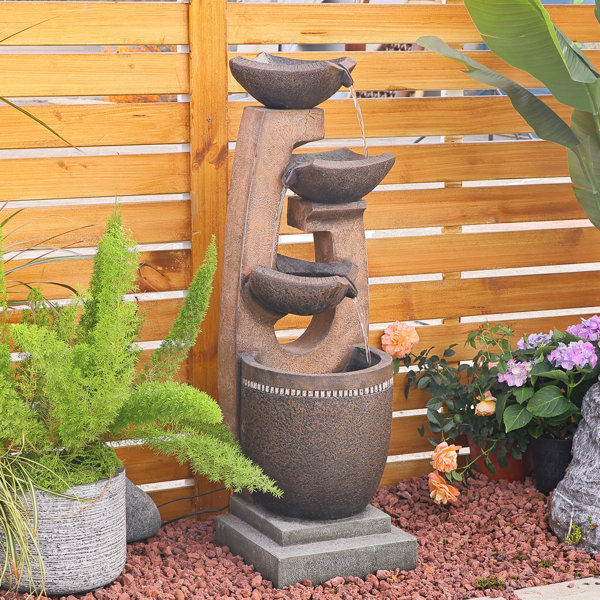 17 Stories Malihah Hand Crafted Weather Resistant Floor Fountain with ...