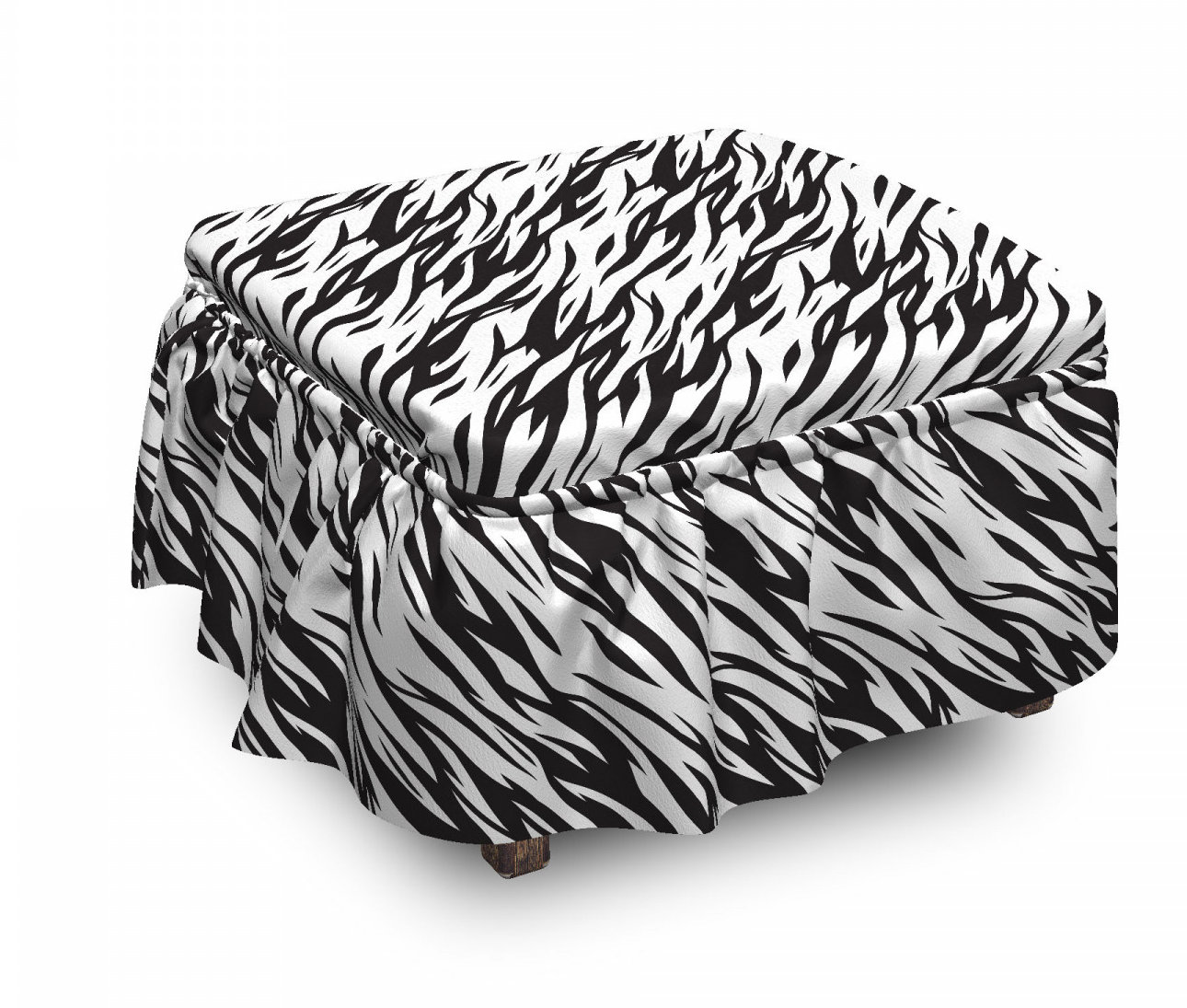 East Urban Home Exotic Savanna Stripy Ottoman Slipcover | Wayfair